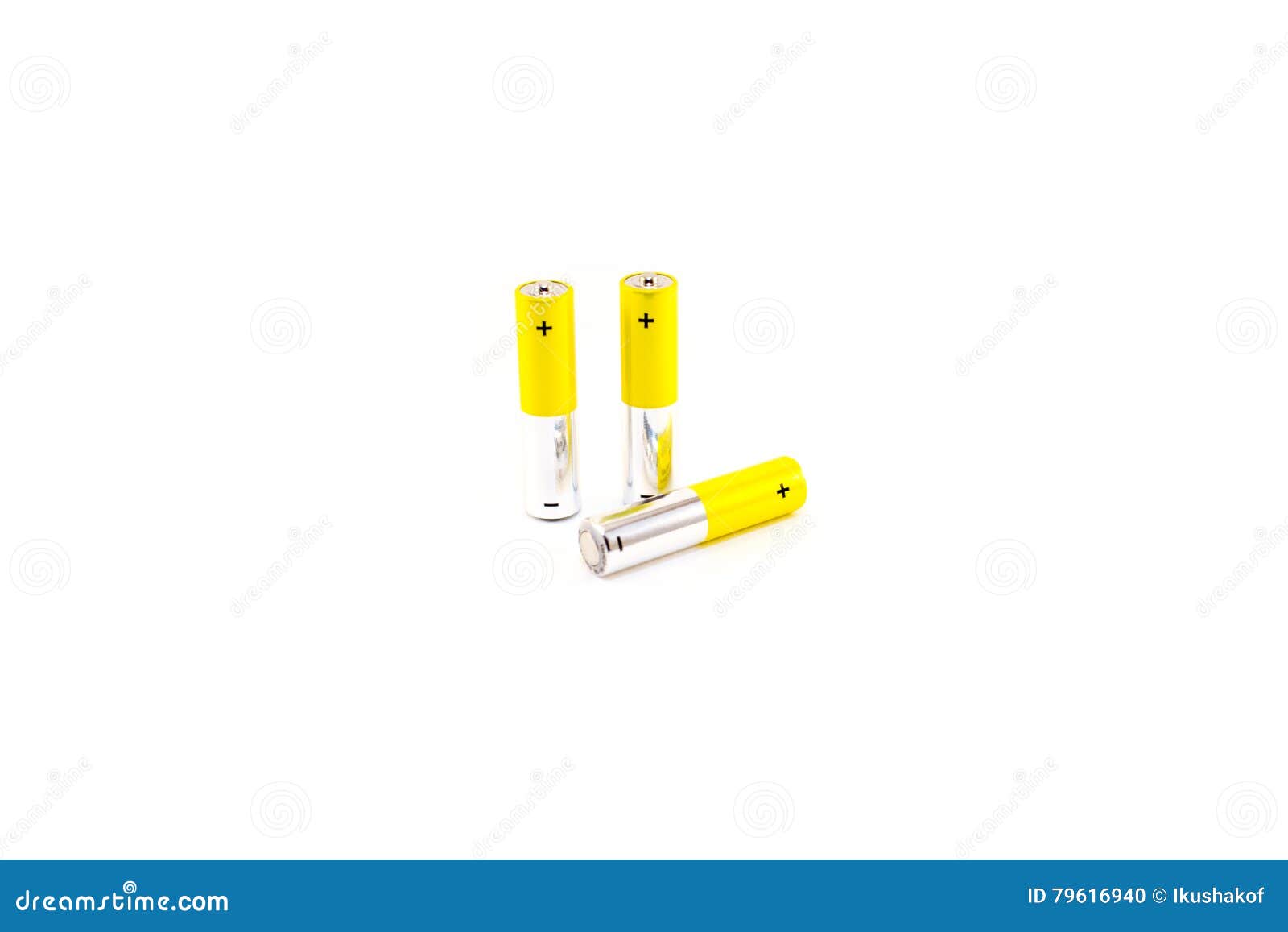 Three Batteries AAA, AA And PP3 On White Isolated Background. Concept ...