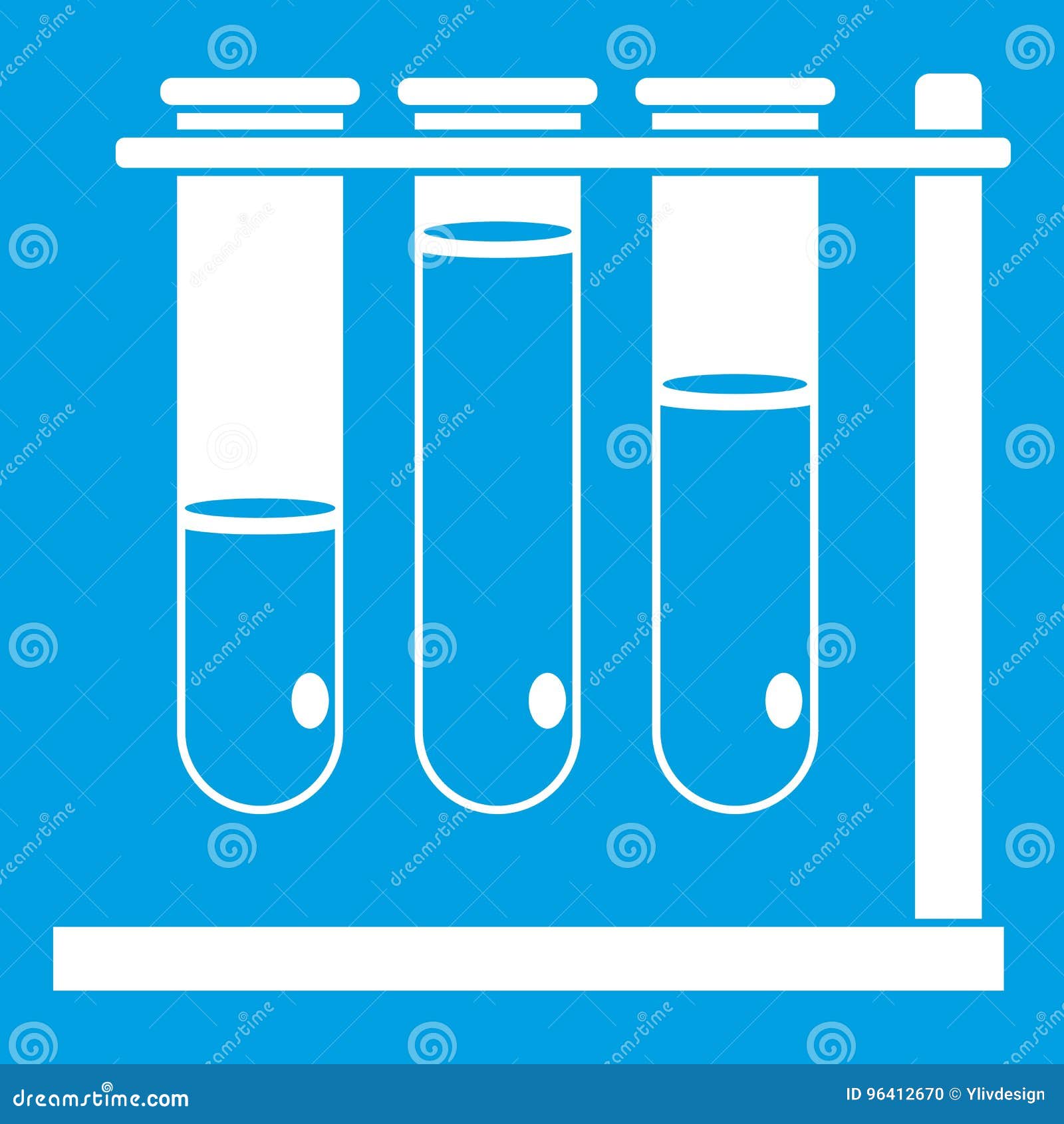 Three Beakers, Each Containing Liquid, In A Customizable Cartoon ...