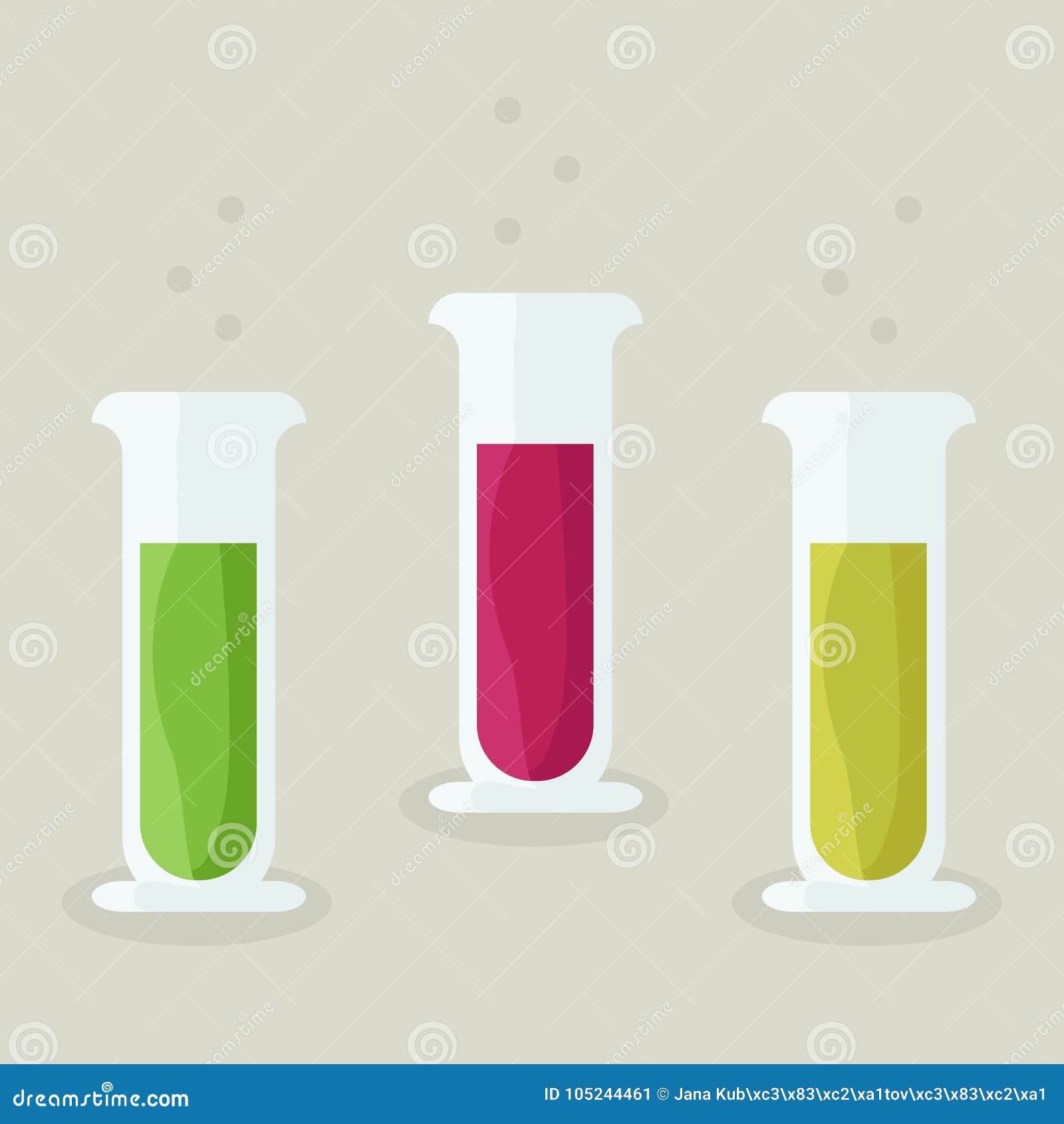 Three beakers illustration stock vector. Illustration of vector - 105244461