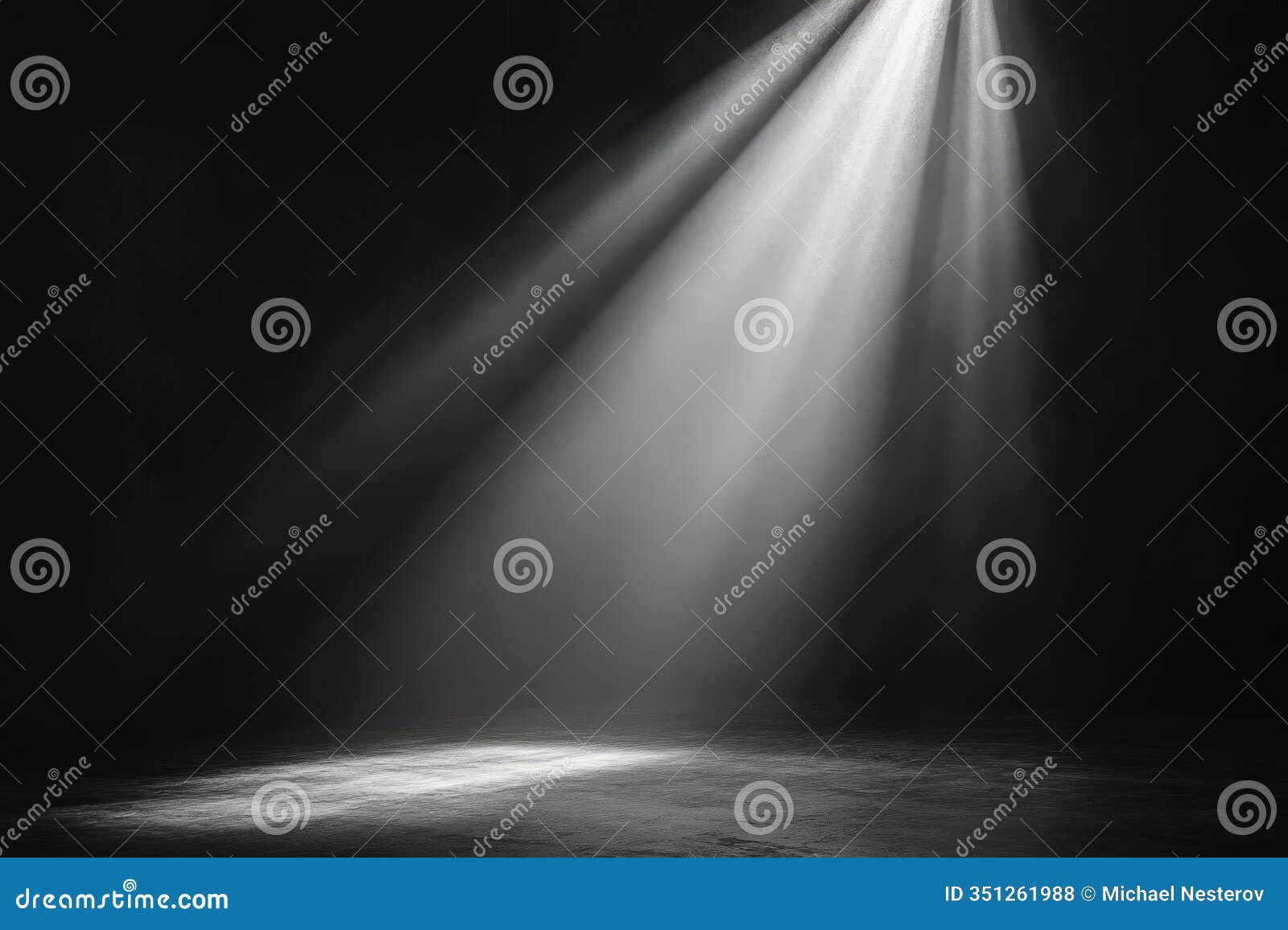 Three Beams of White Light Illuminating a Dark and Dusty Concrete Floor ...