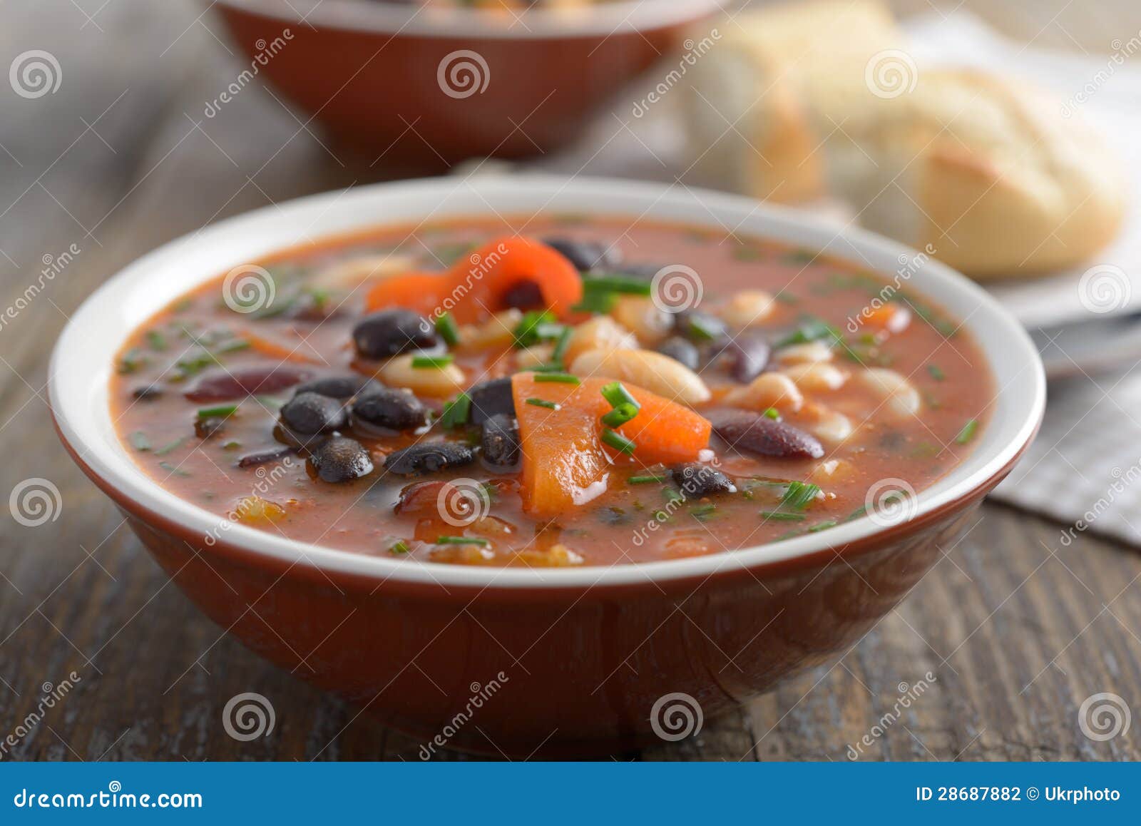 Three bean soup stock photo. Image of rustic, three, pepper - 28687882