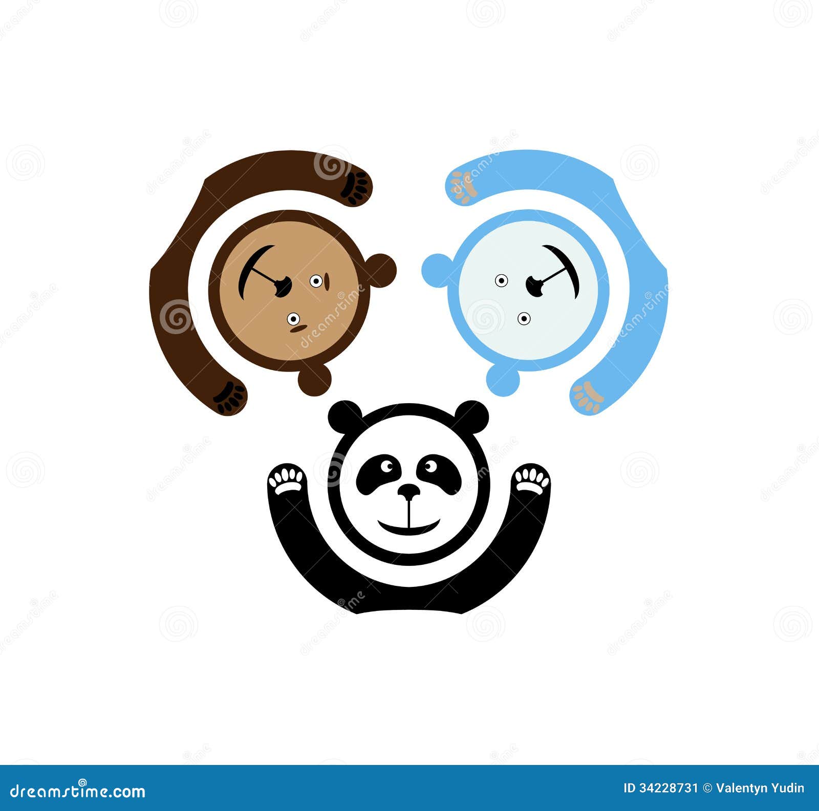 Three bears emblem stock vector. Illustration of wild - 34228731