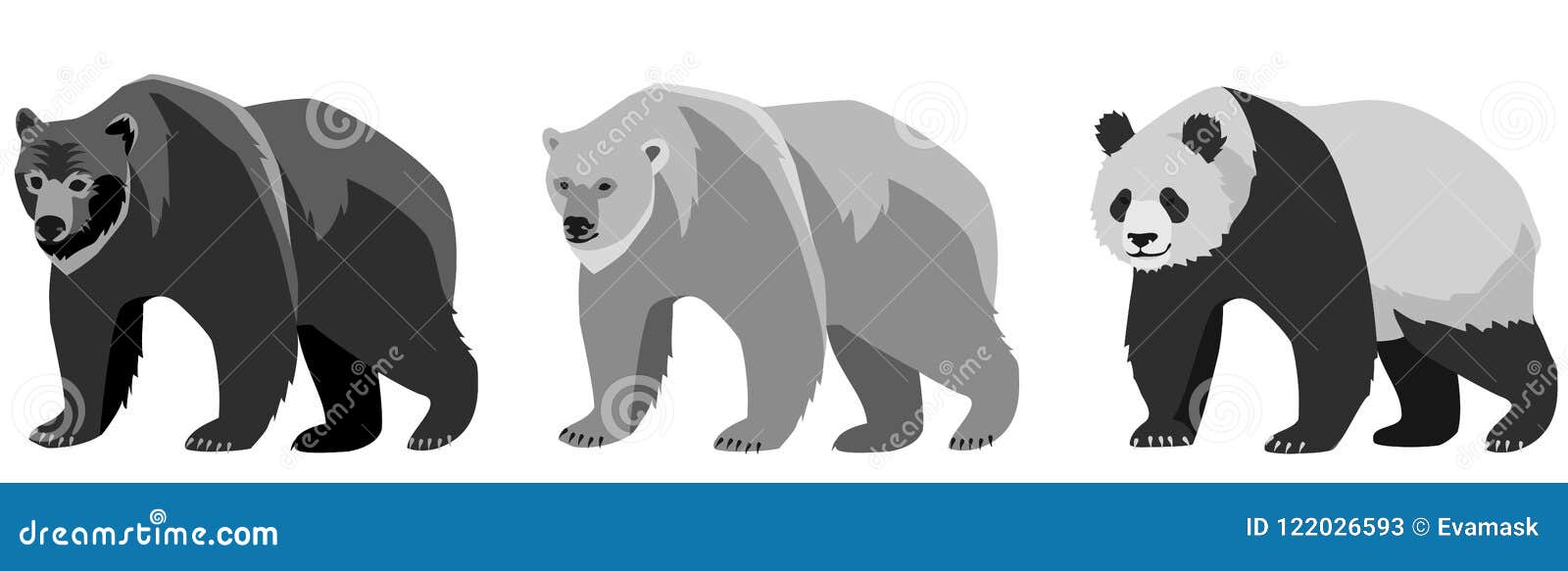 Three Bears stock vector. Illustration of skin, animal - 122026593