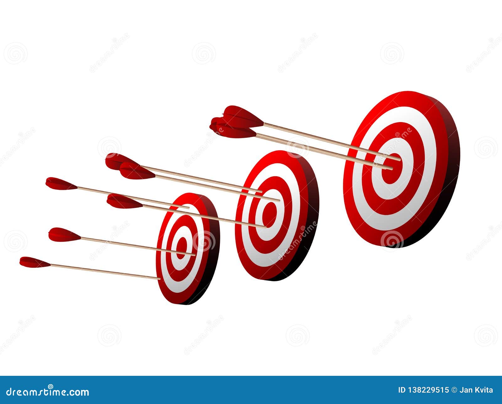 Archery Targets With Arrow Realistic Illustration On Transparent ...