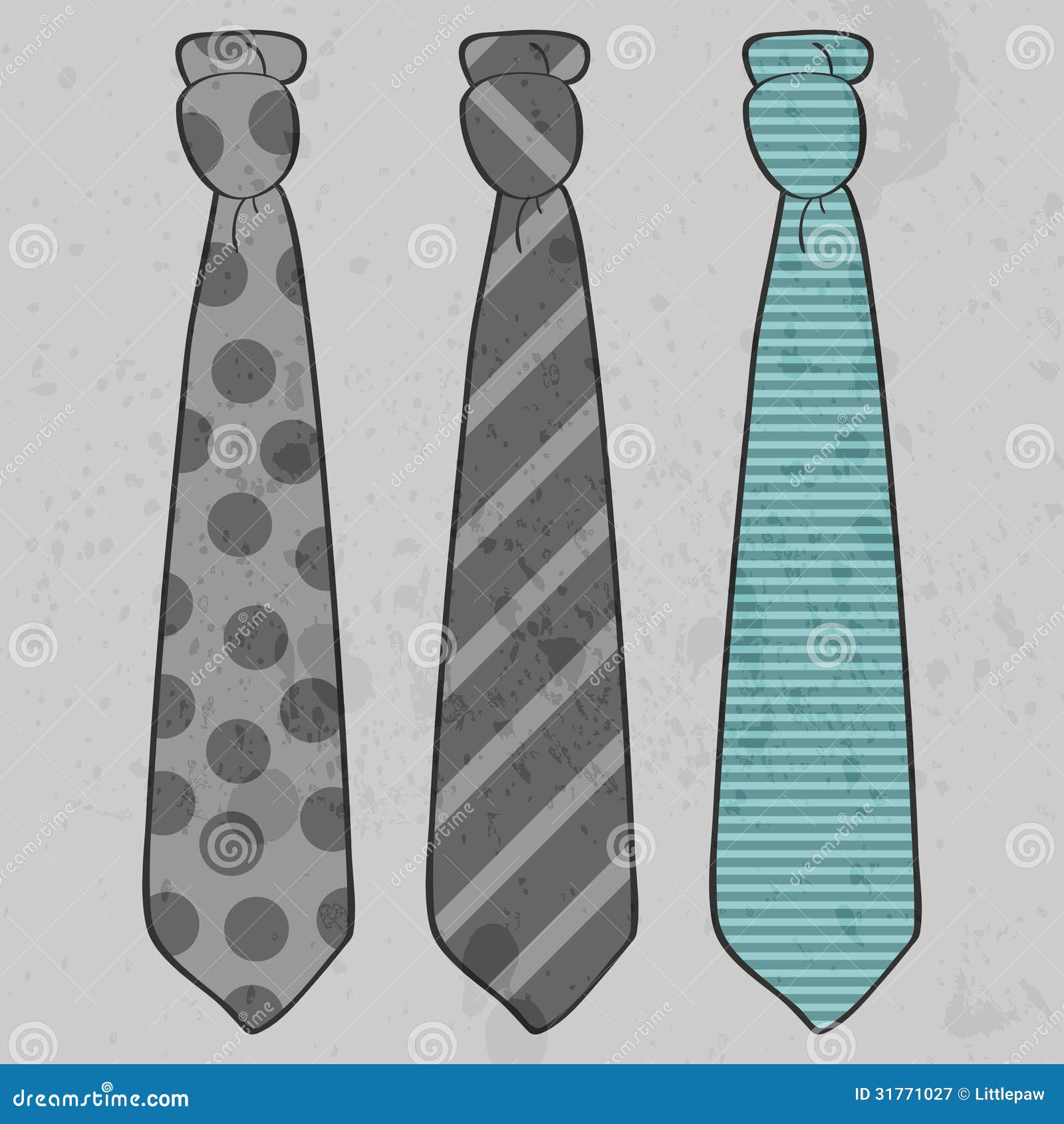 Three beautiful ties stock vector. Illustration of design - 31771027