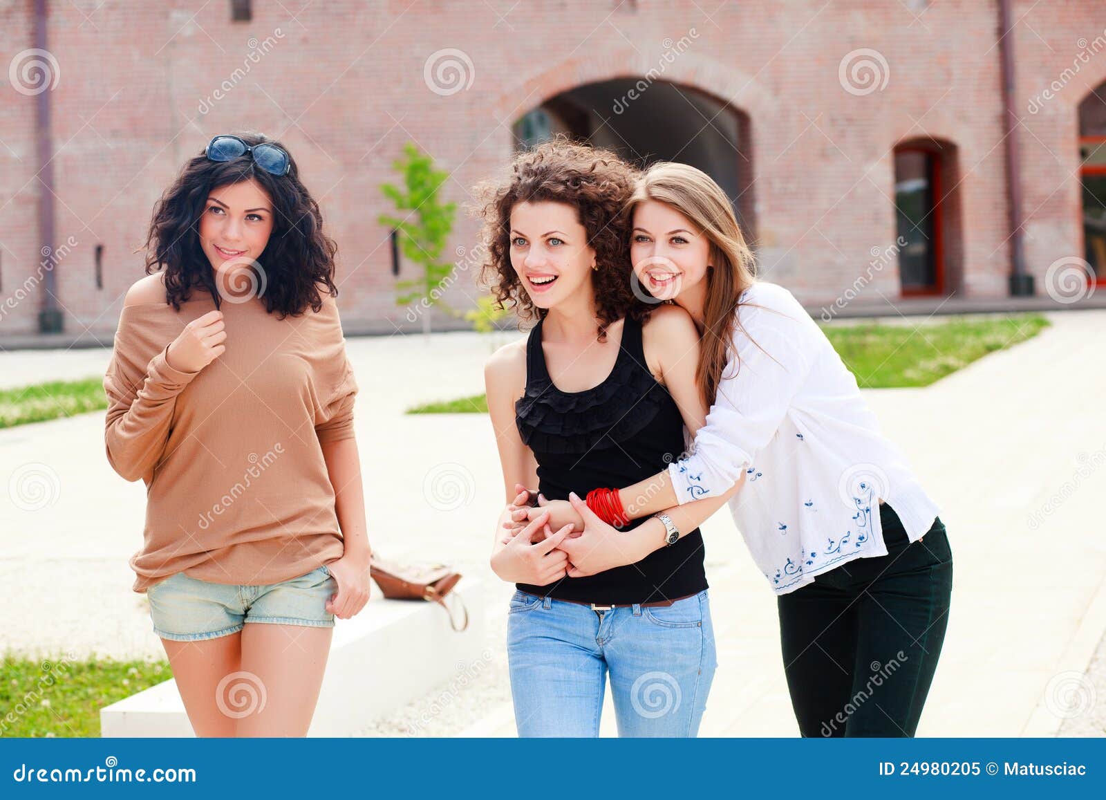Three Beautiful Women Smiling Stock Image - Image of people, laughing ...