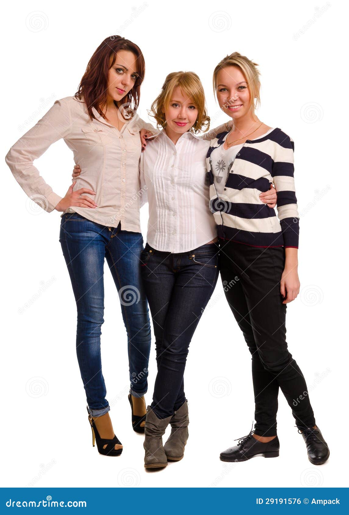 Three Beautiful Young Women Stock Photo - Image of cute, attractive ...