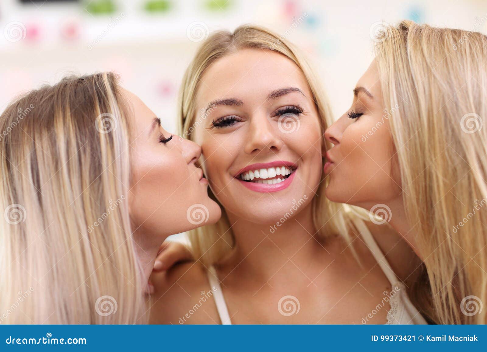 Three Beautiful Young Women Chilling at Home Stock Image - Image of ...