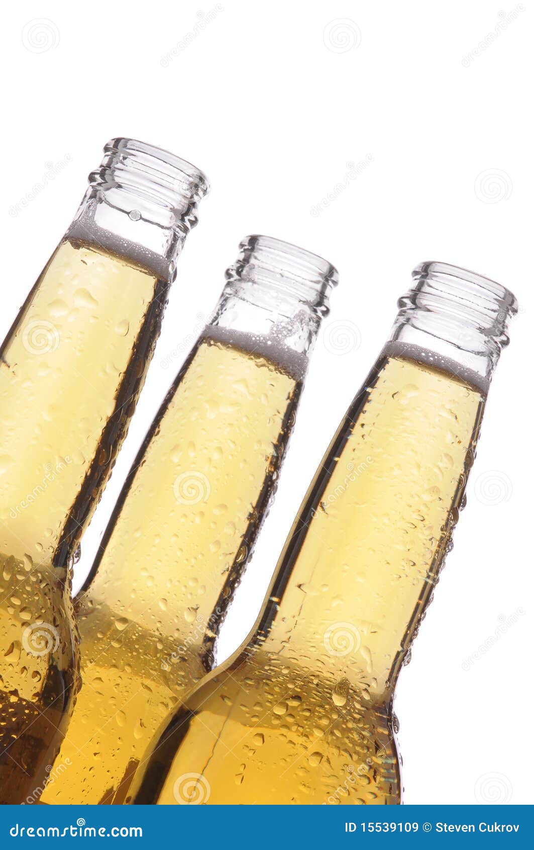 Three Beer Bottles stock image. Image of drink, droplet - 15539109