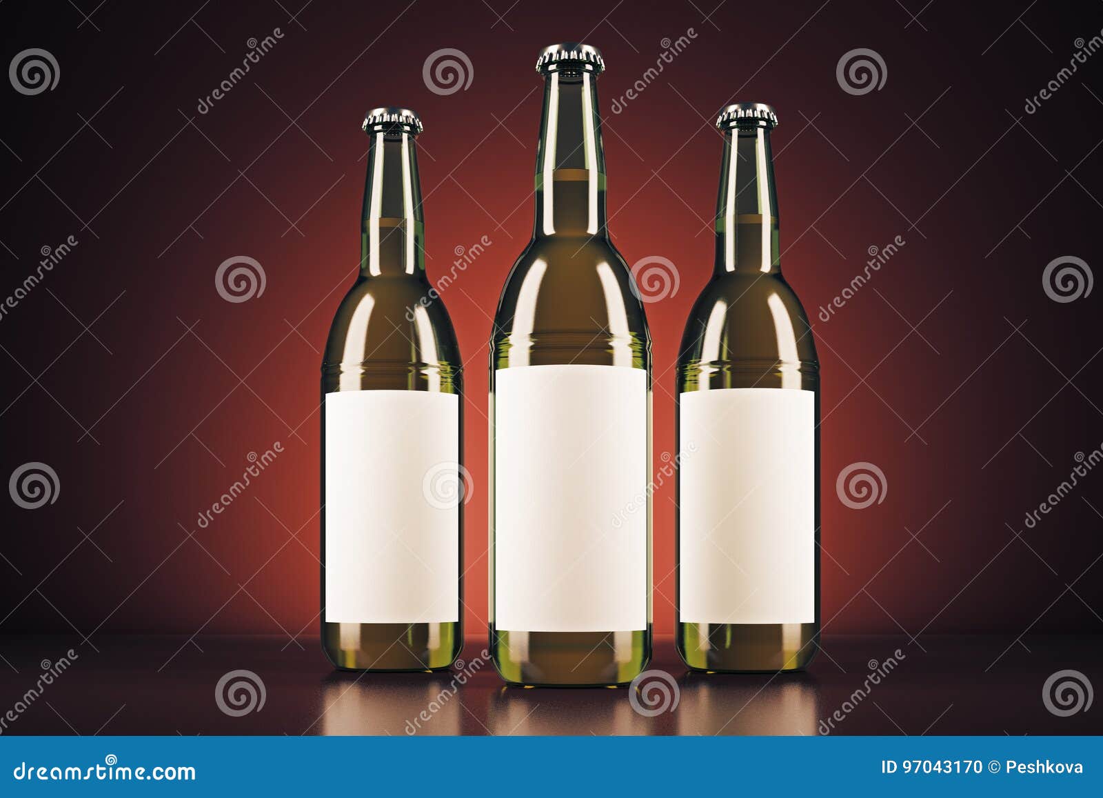 Three beer bottles stock illustration. Illustration of product - 97043170