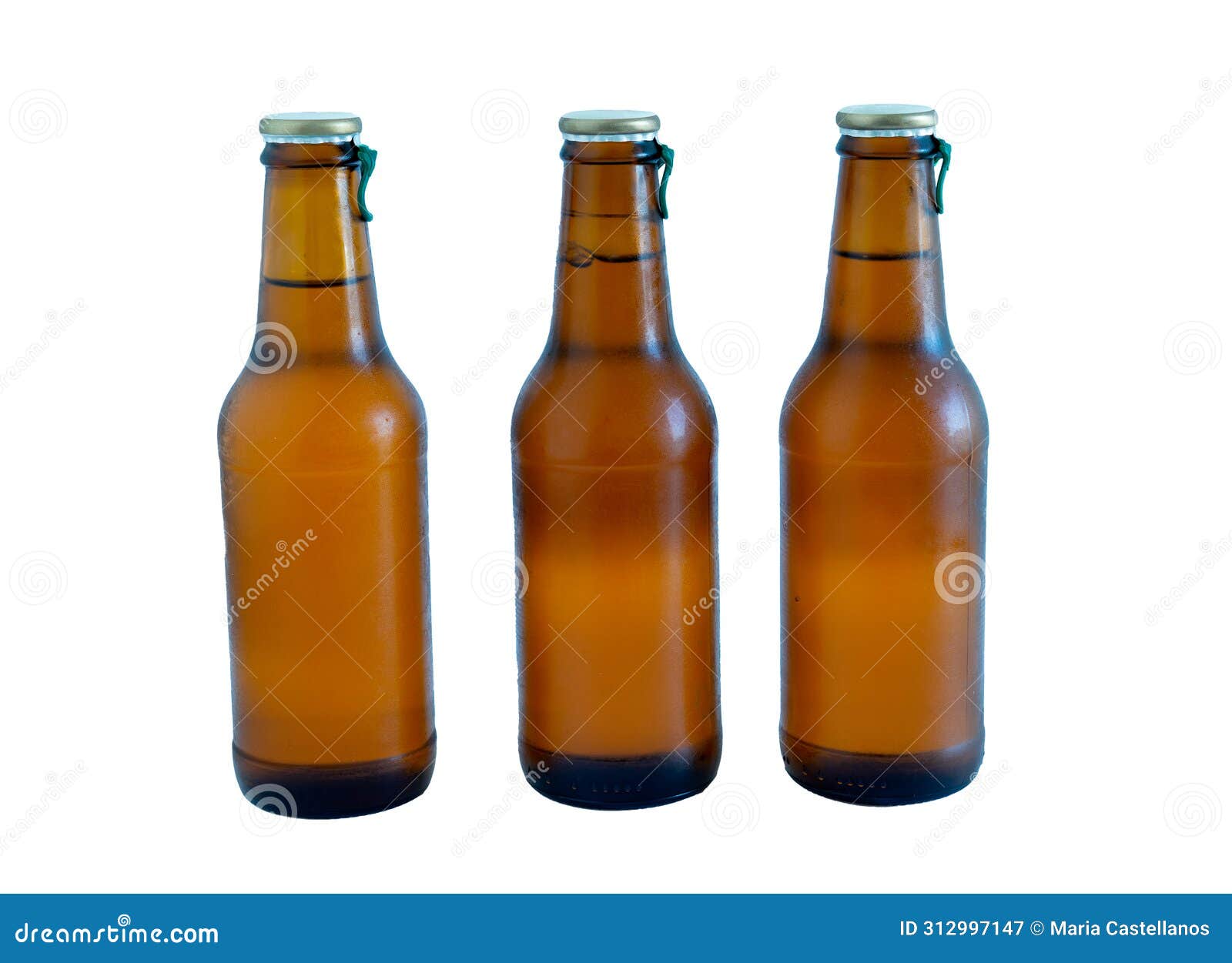 Three Beer Bottles on Transparent Background Stock Image - Image of ...