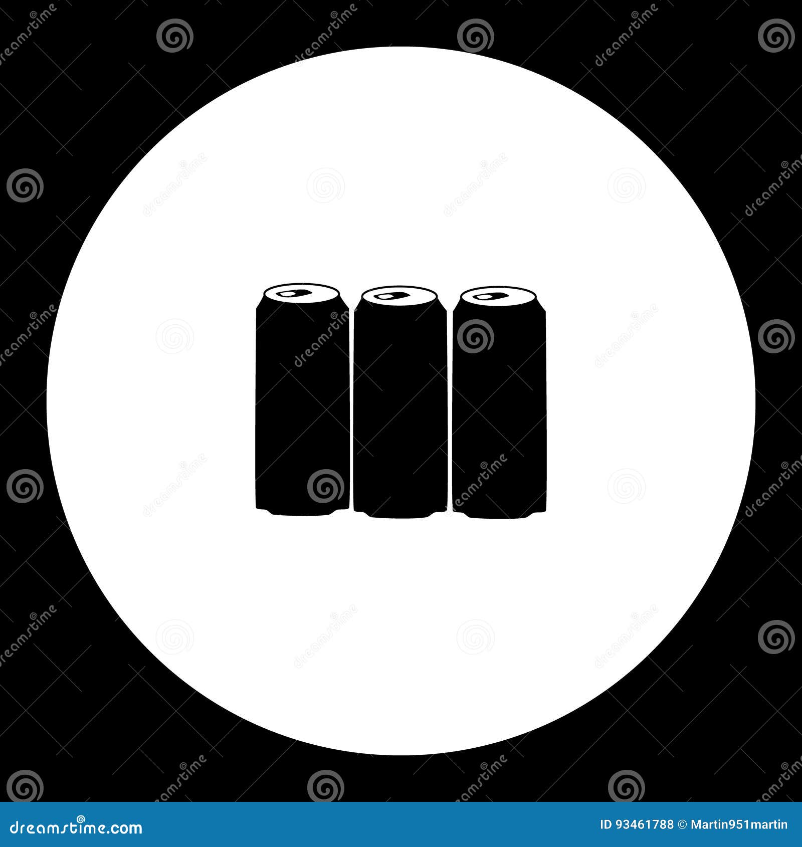 Three Beer Drink Beverage Can Simple Black Icon Eps10 Stock Vector ...