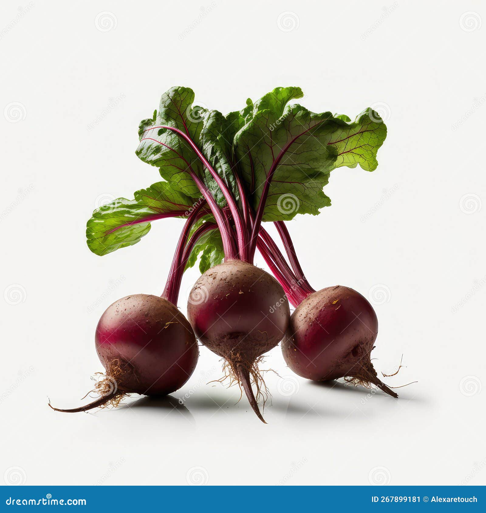 Three Beetroots Isolated on White Background.Generative AI Stock ...