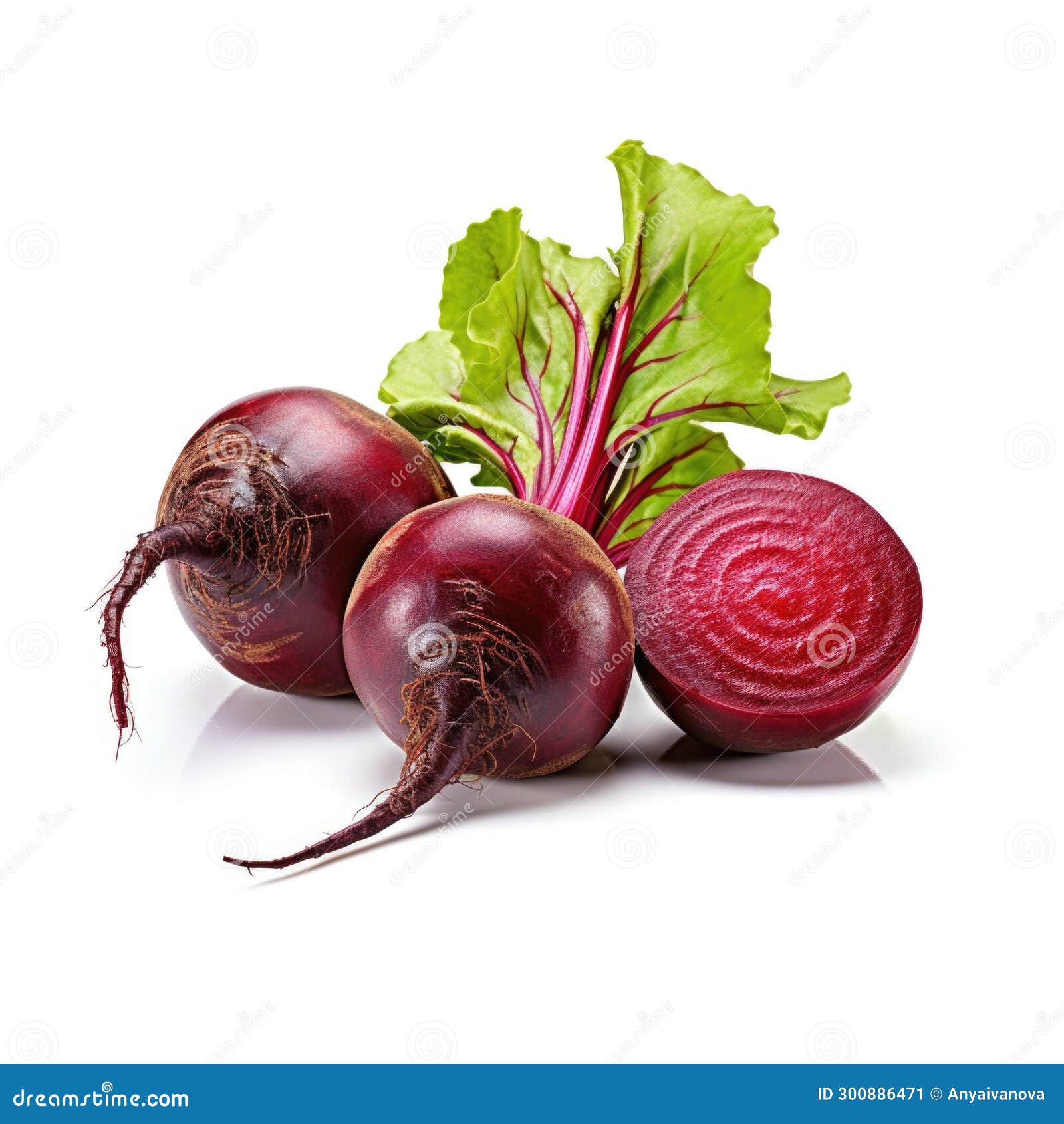 Three Beets with Leaves on a White Surface Stock Image - Image of fruit ...