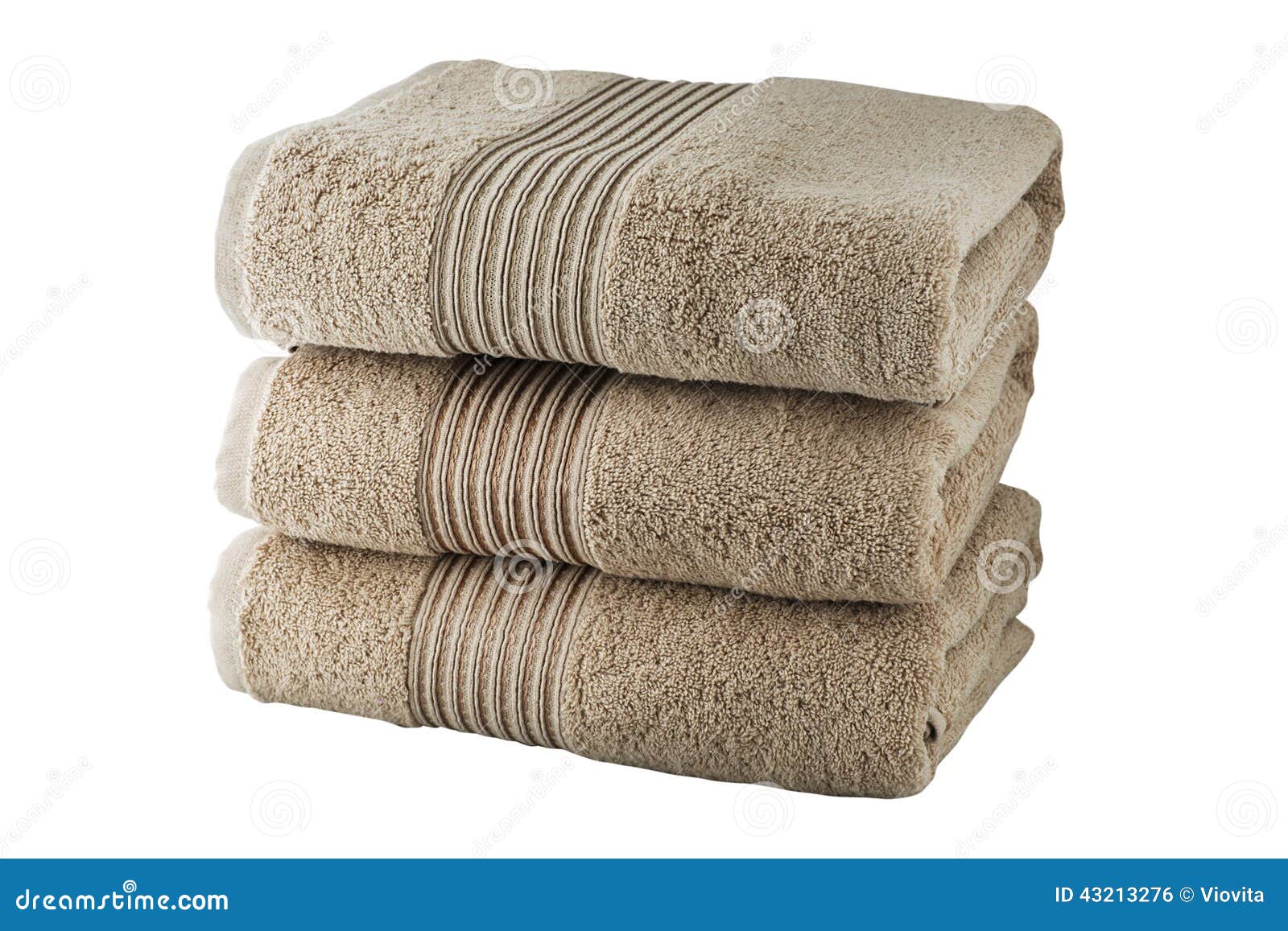 Three beige towels stock photo. Image of hygiene, bathcare - 43213276