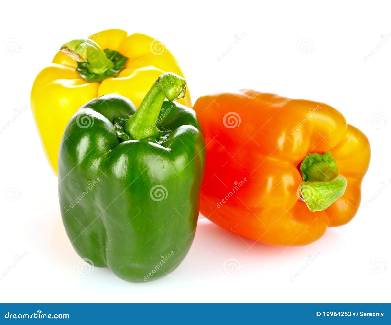 Three Bell Peppers Isolated Stock Image - Image of yellow, studio: 19964253