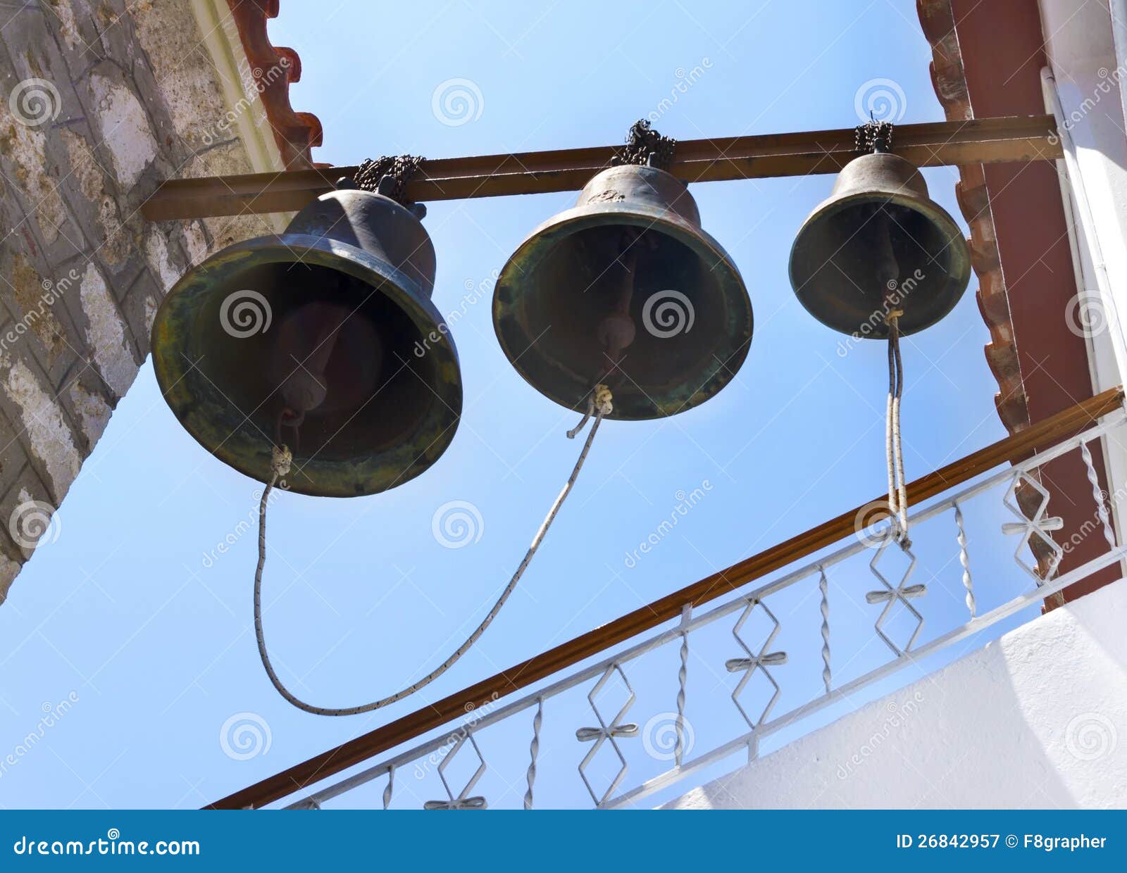 Three bells stock image. Image of hang, exterior, greece - 26842957