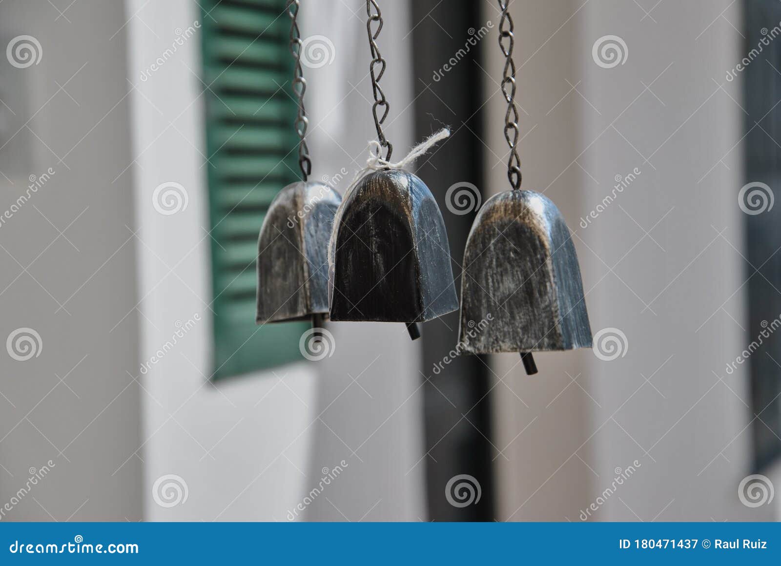 Three Small Bells Waiting in the Air Stock Image - Image of shearing ...