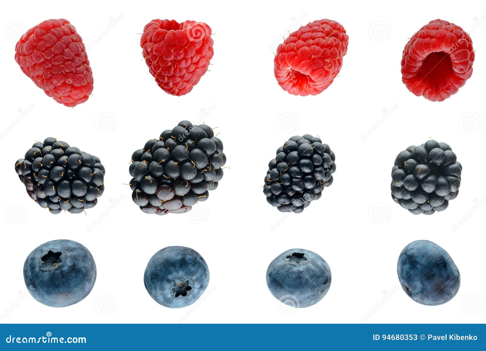 Three Berries Isolated on White Stock Image - Image of health, spring ...