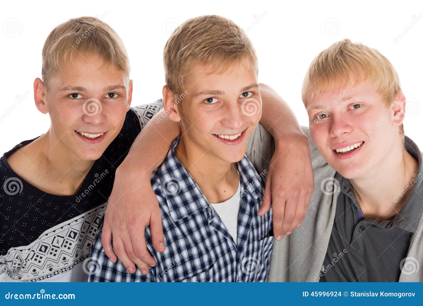 Three best friends stock photo. Image of male, group - 45996924