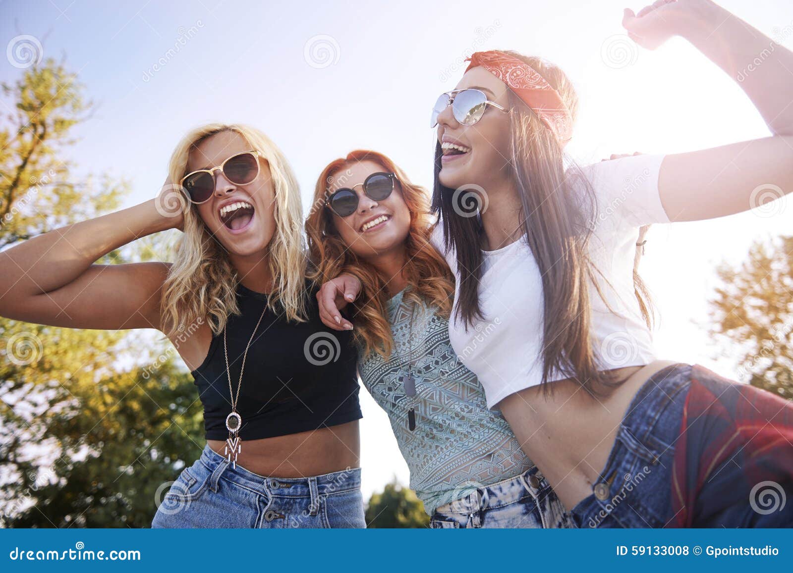 Three best girlfriends stock photo. Image of cheerful - 59133008