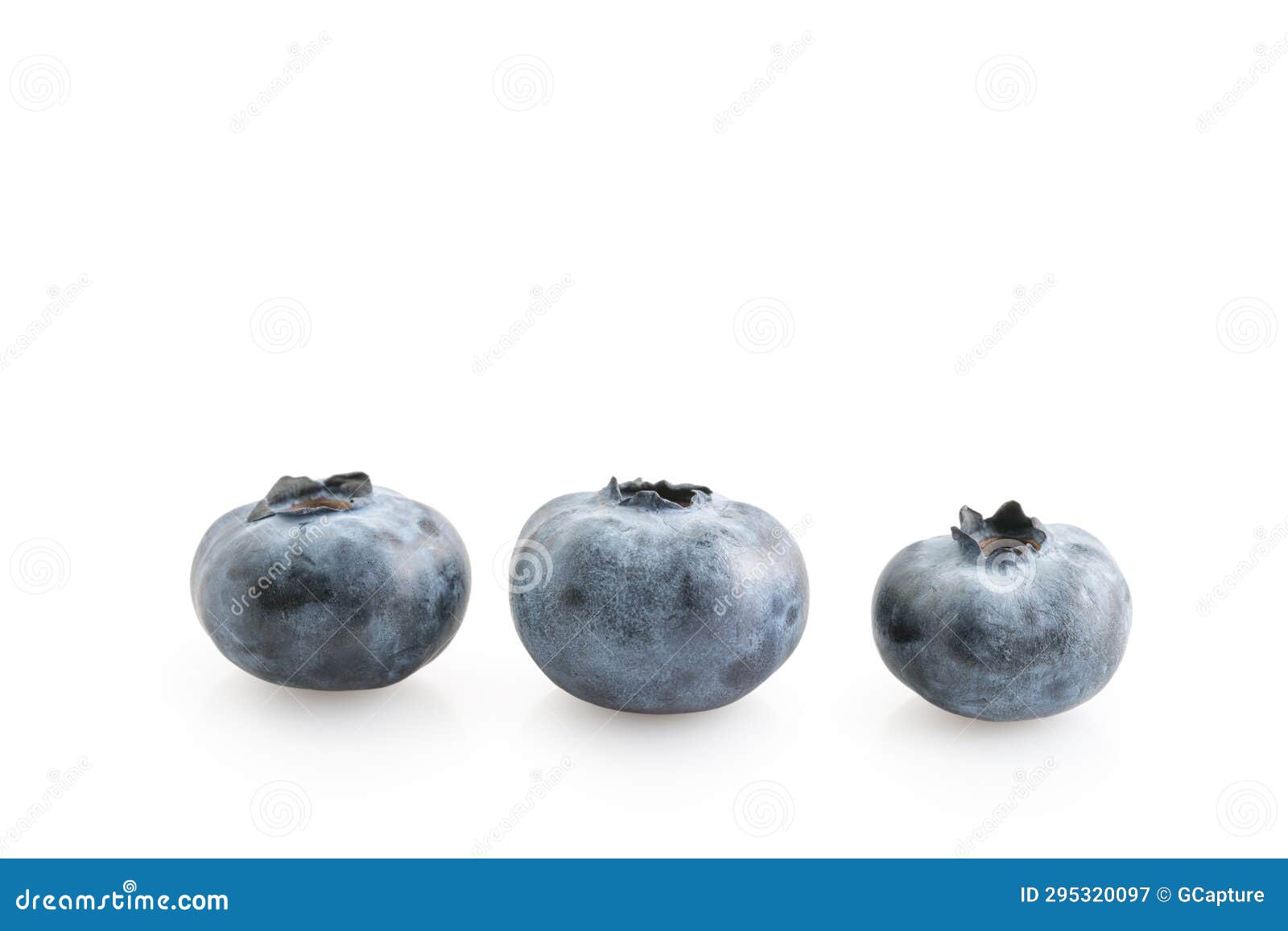 Three Big Blueberries Isolated on White Background Stock Image - Image ...