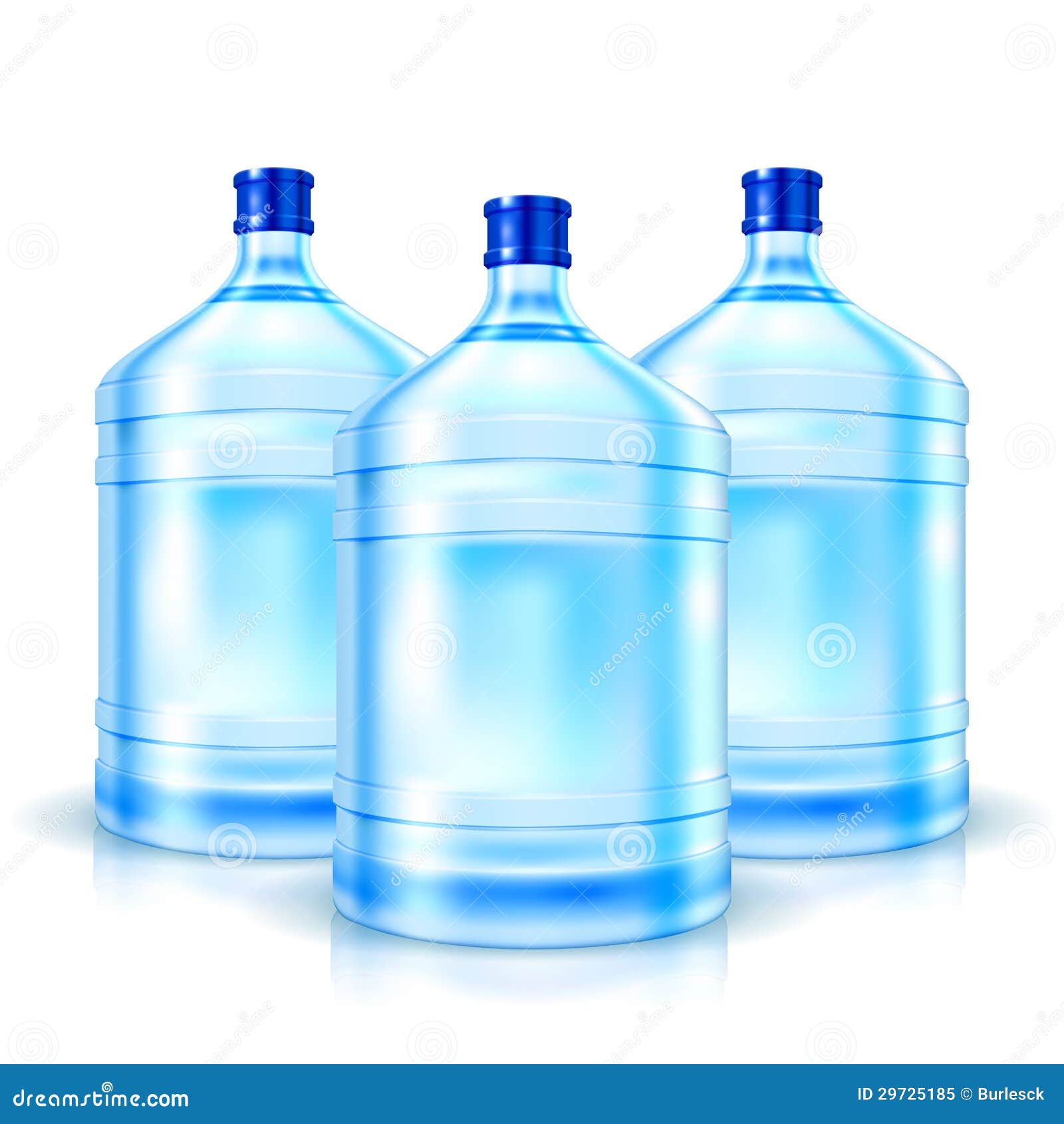 Three 19 Liter Or 5 Gallon Plastic Drink Water Bottles Royalty-Free ...