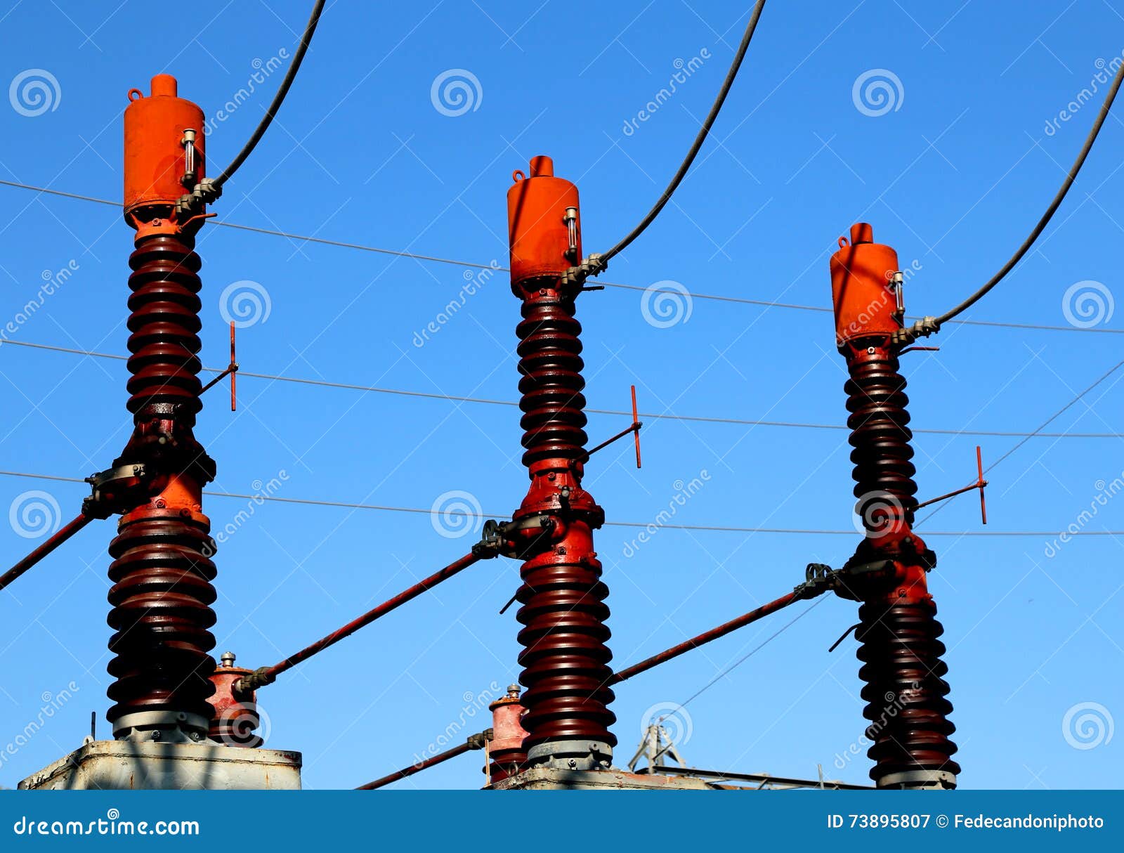 Three Big Breakers in the Power Plant for the Production of Elec Stock ...