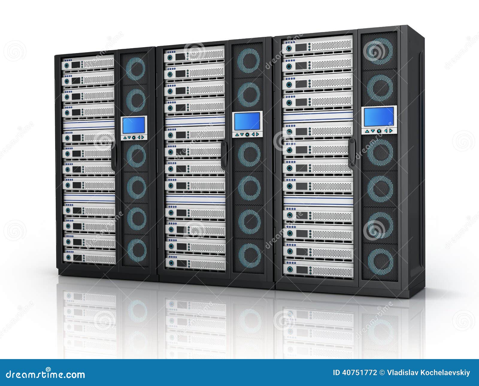 Three big server stock illustration. Illustration of background - 40751772