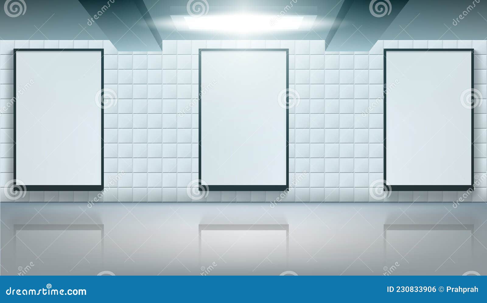 Three Big Vertical Banners on Metro Wall Stock Vector - Illustration of ...