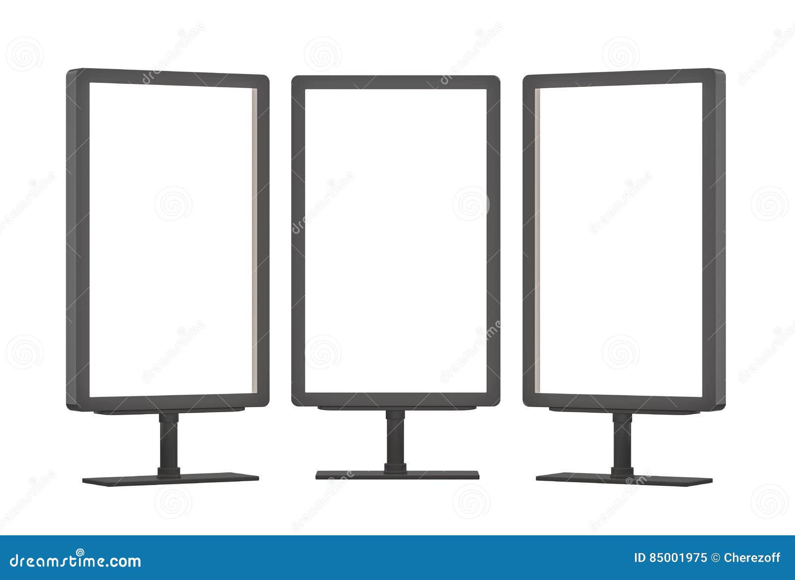 Three Big Vertical Poster on White Background Stock Illustration ...