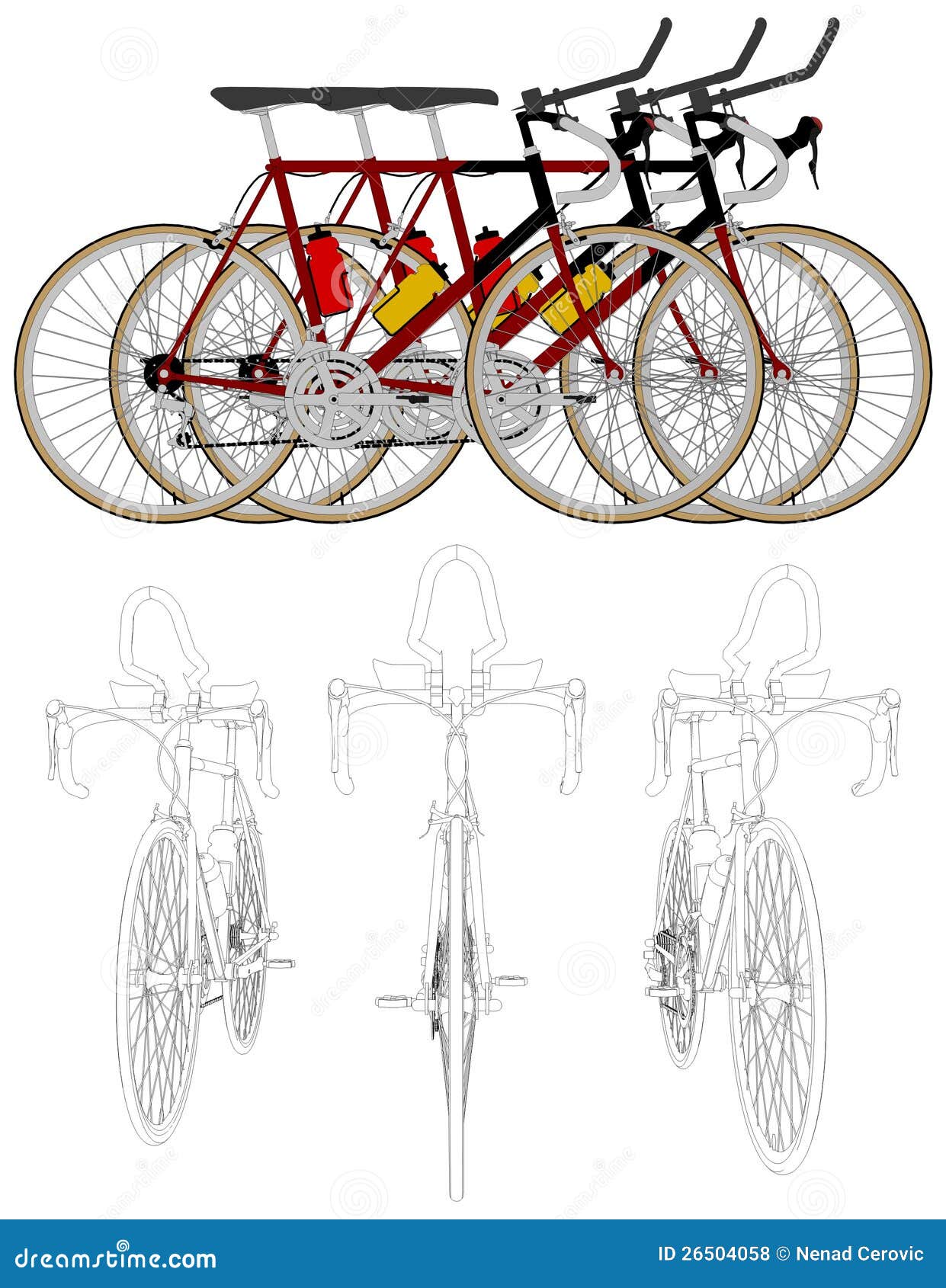 Three Bikes in the Line Race Vector 05 Stock Vector - Illustration of ...