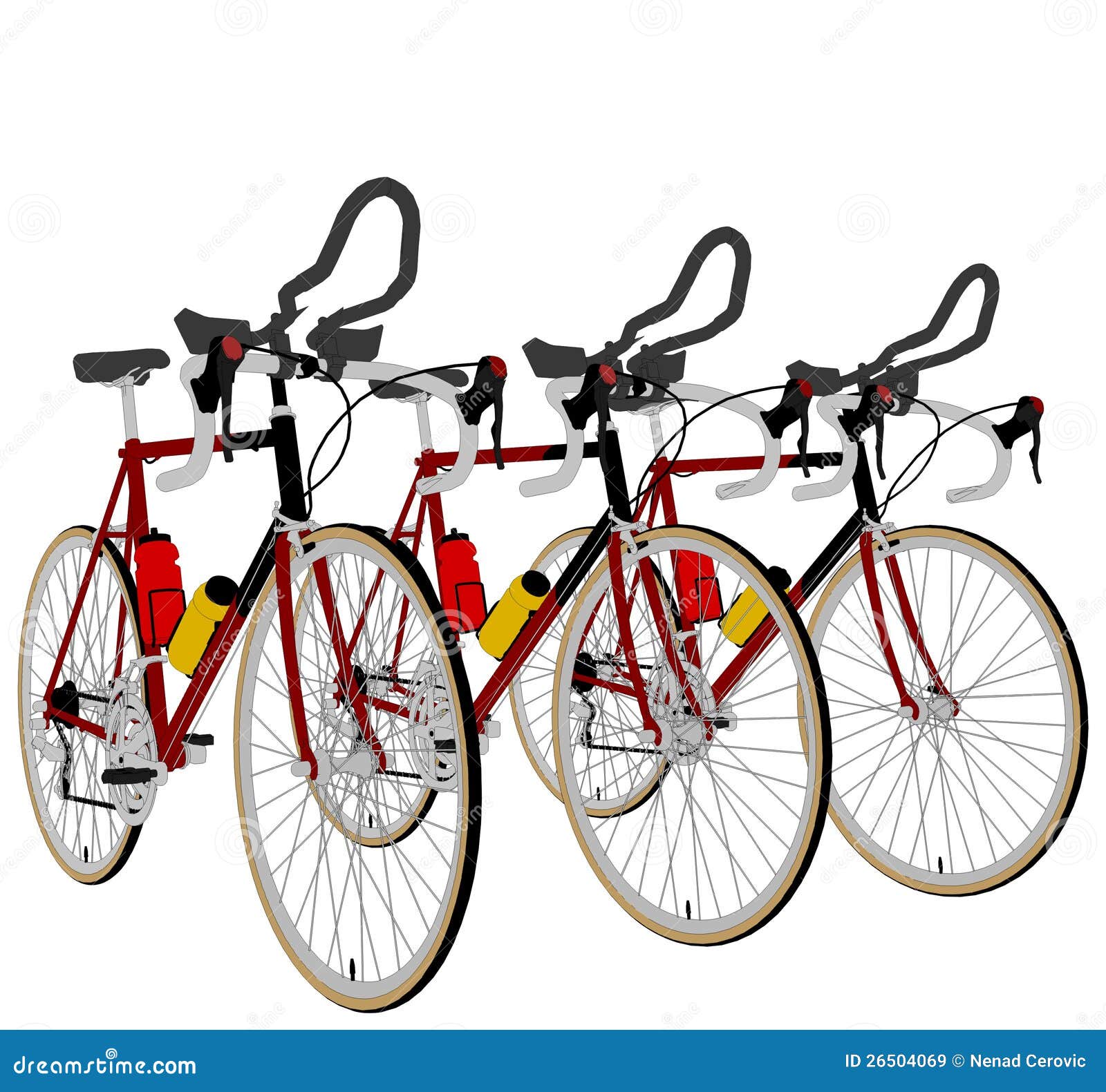 Three Bikes in the Line Race Vector 06 Stock Vector - Illustration of ...