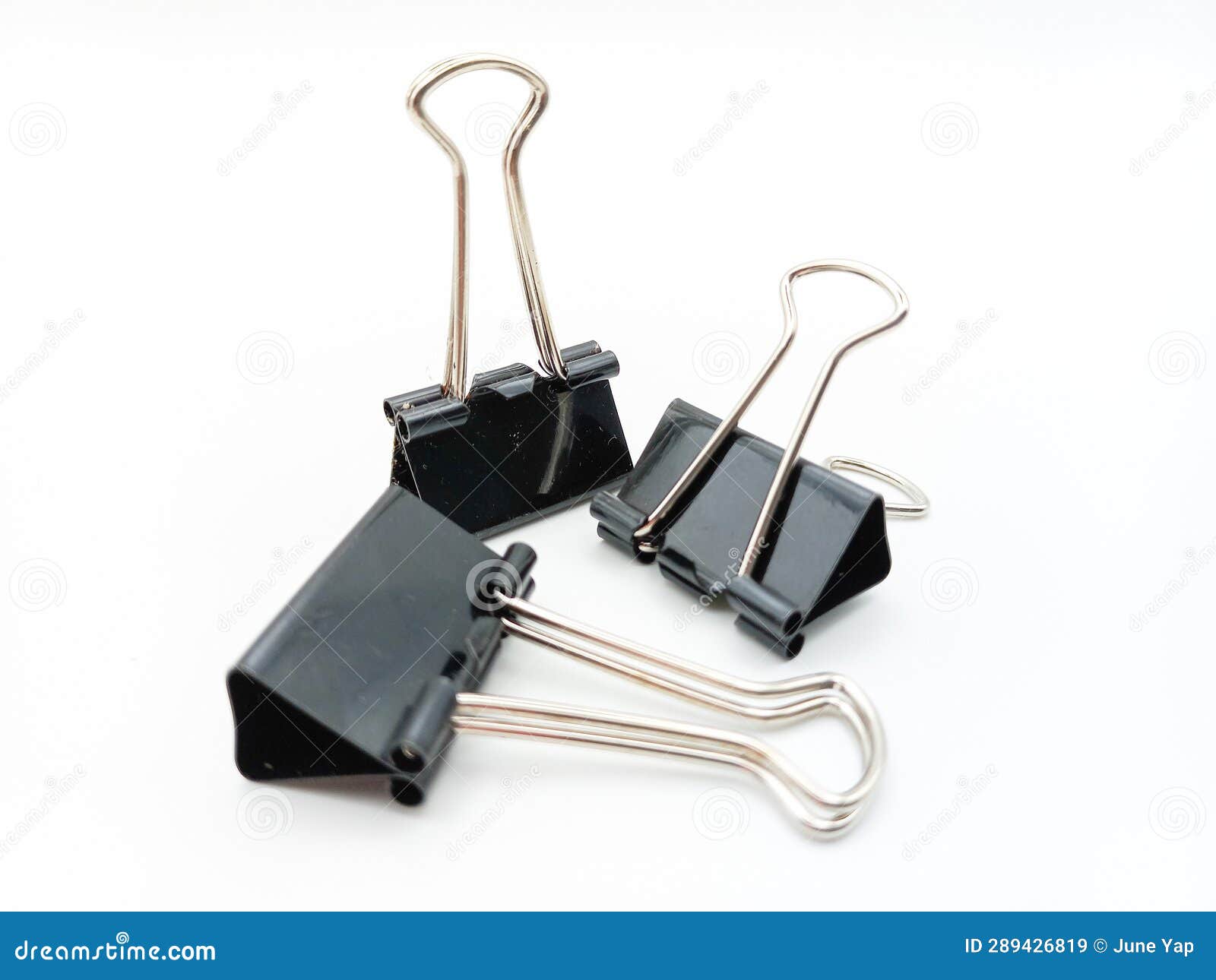 Three Binder Clips Isolated on White Background Stock Image - Image of ...