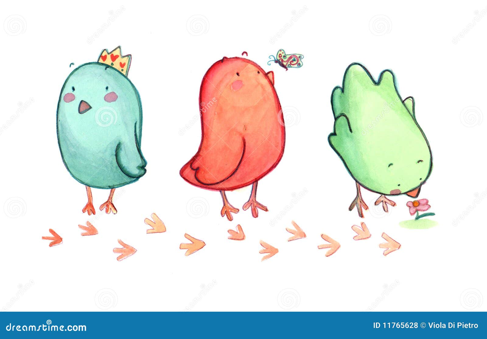 Three birds stock illustration. Illustration of prints - 11765628