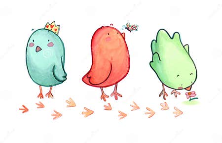 Three birds stock illustration. Illustration of prints - 11765628