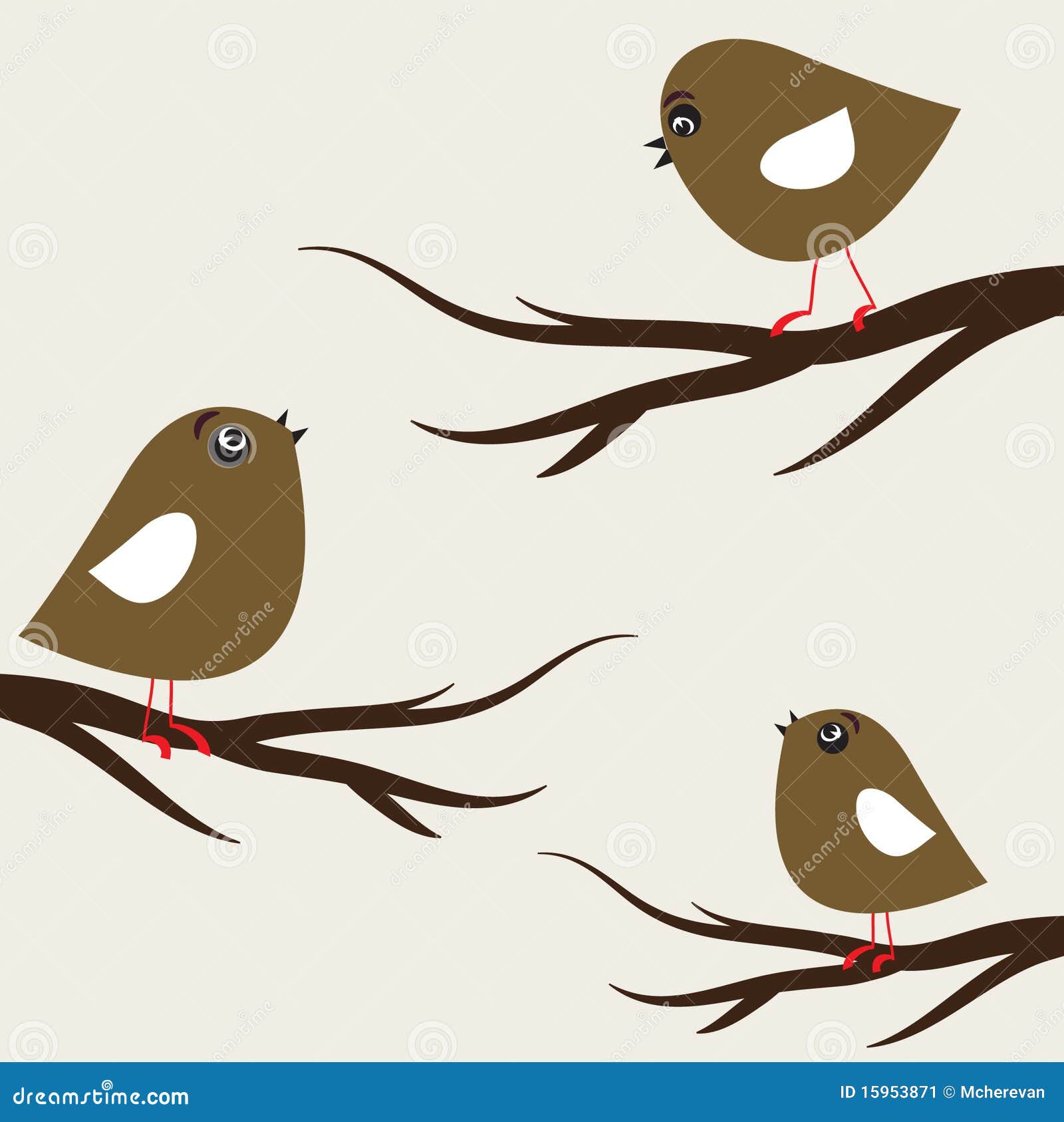 Three birds stock vector. Illustration of gift, invitation - 15953871