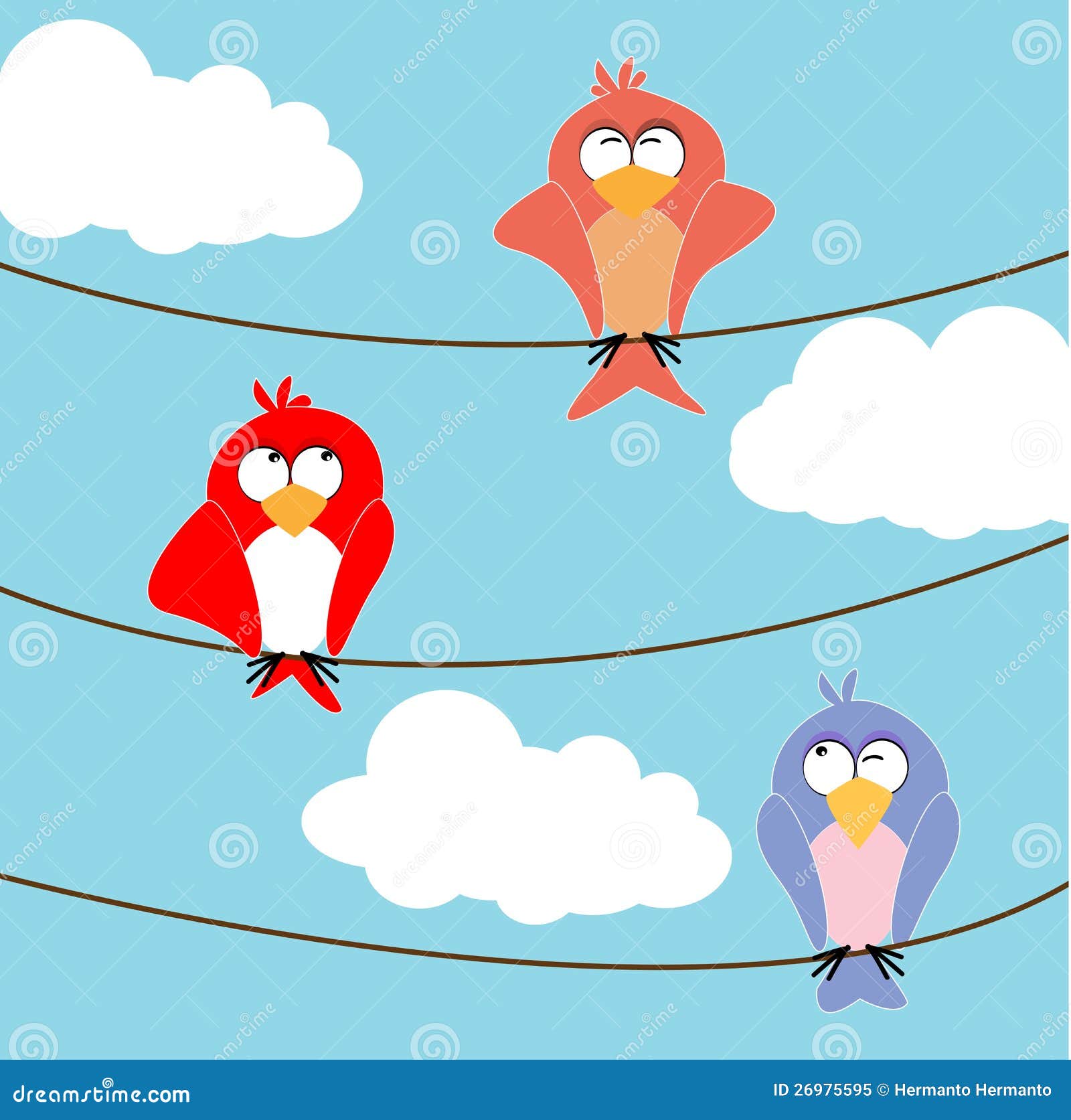 Three birds stock vector. Illustration of blue, life - 26975595