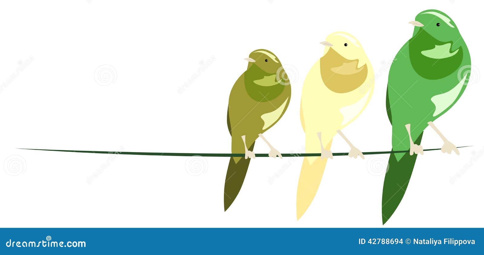 Three birds stock vector. Illustration of sitting, bird - 42788694