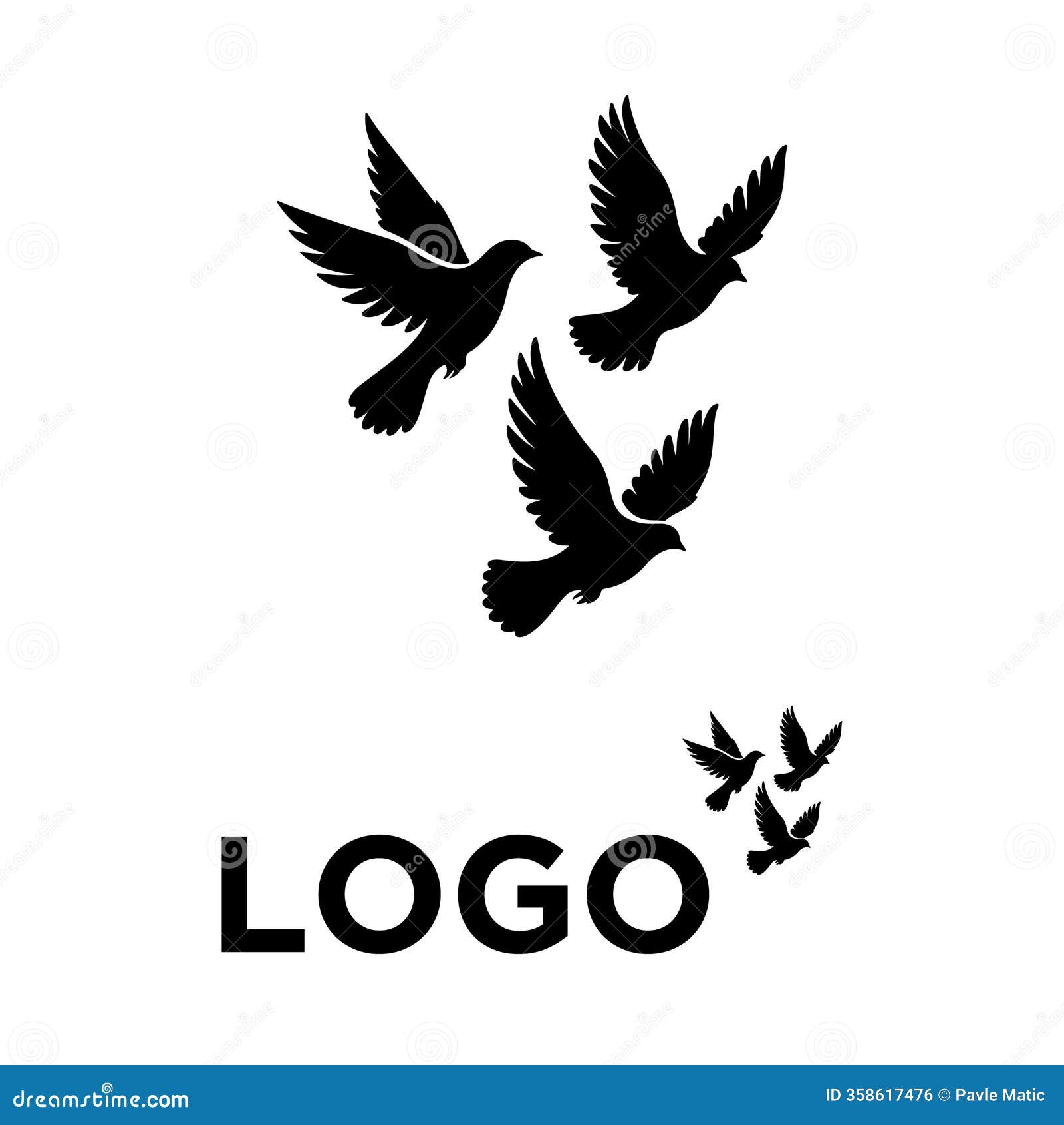 Three birds icon stock illustration. Illustration of hunter - 358617476
