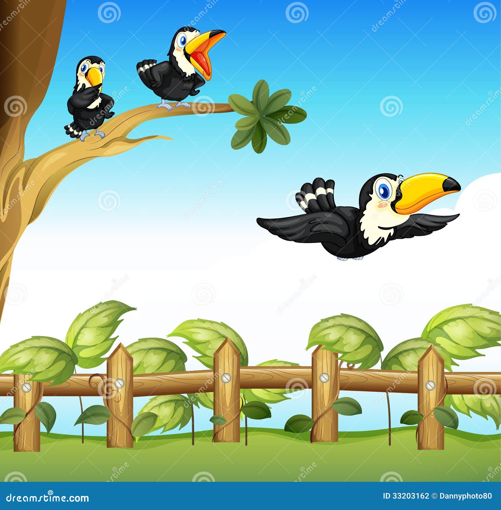 The three birds stock vector. Illustration of garden - 33203162