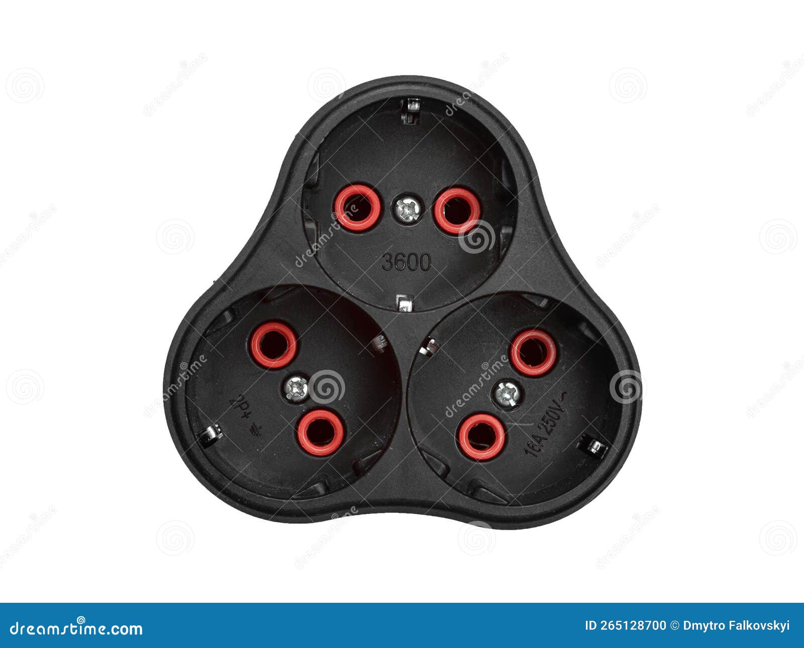 Three Black Ac 16A 250V Power Sockets is Isolated on White Background ...