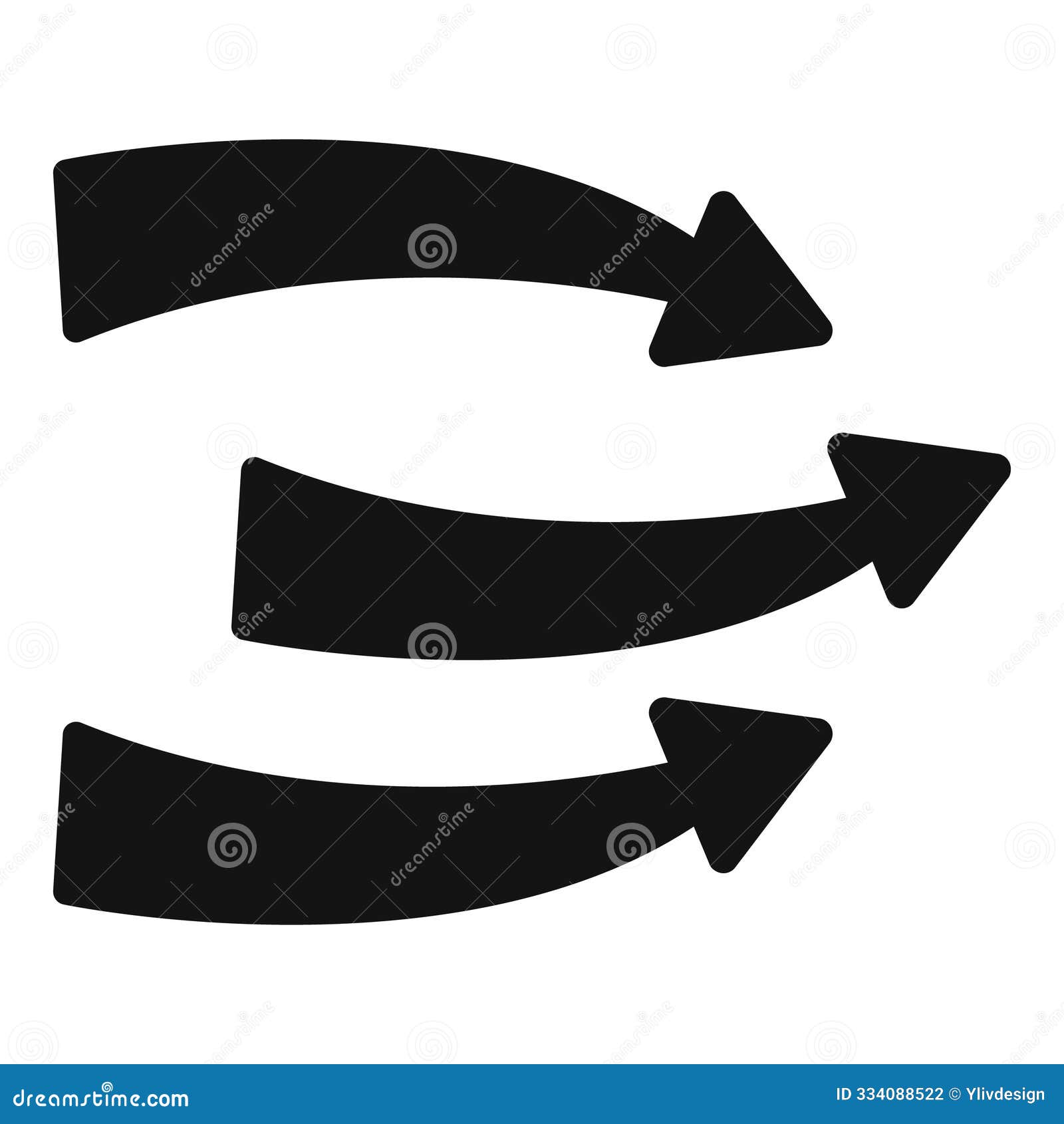 Three Black Arrows are Pointing To the Right Stock Vector ...