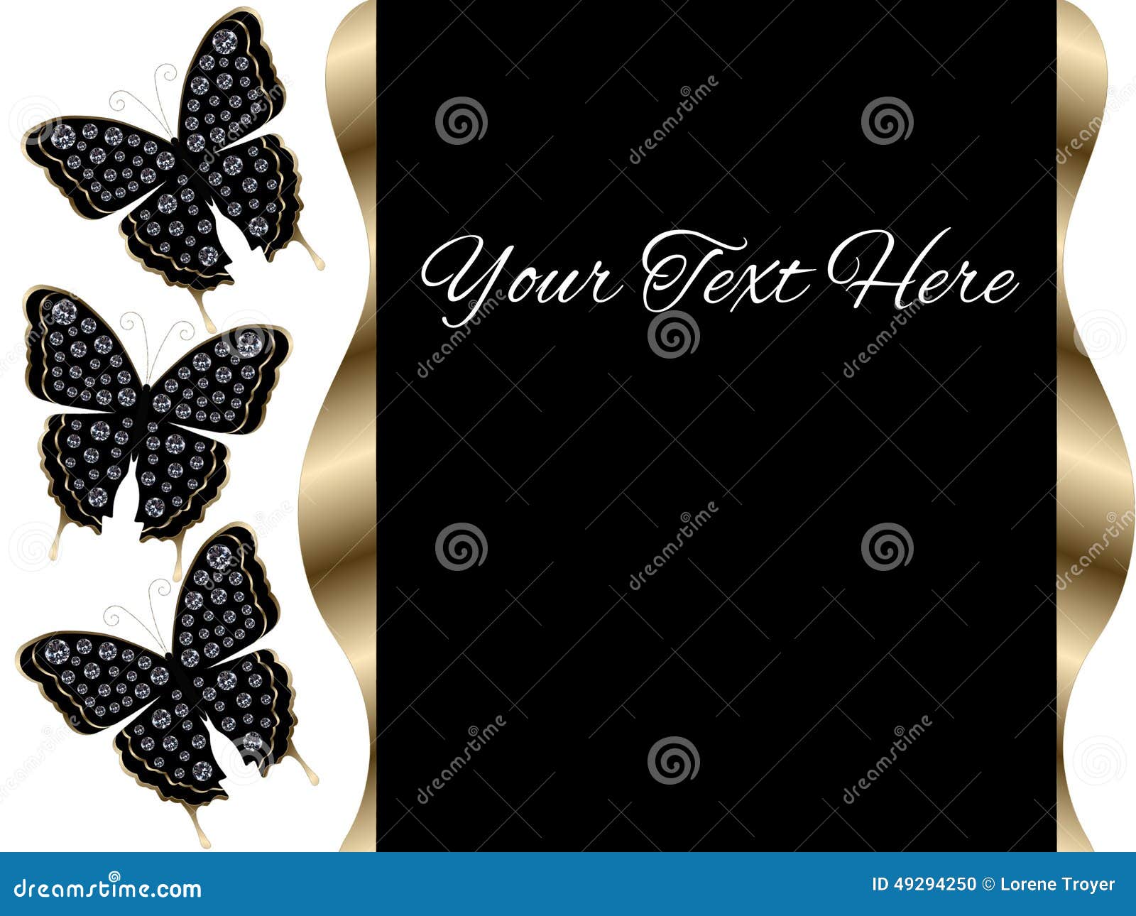 Three Black Butterflies Presentation Slide Background Stock ...