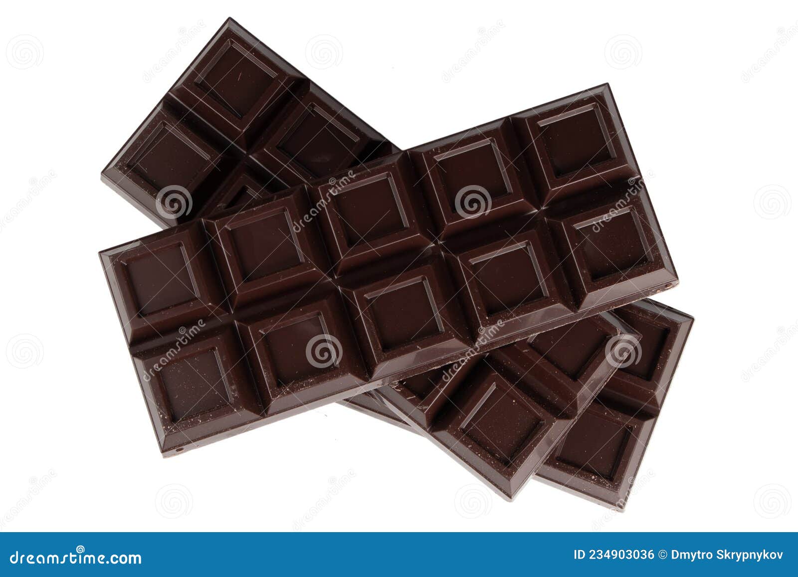 Three Black Chocolate Bars Isolated on White Background Stock Photo ...
