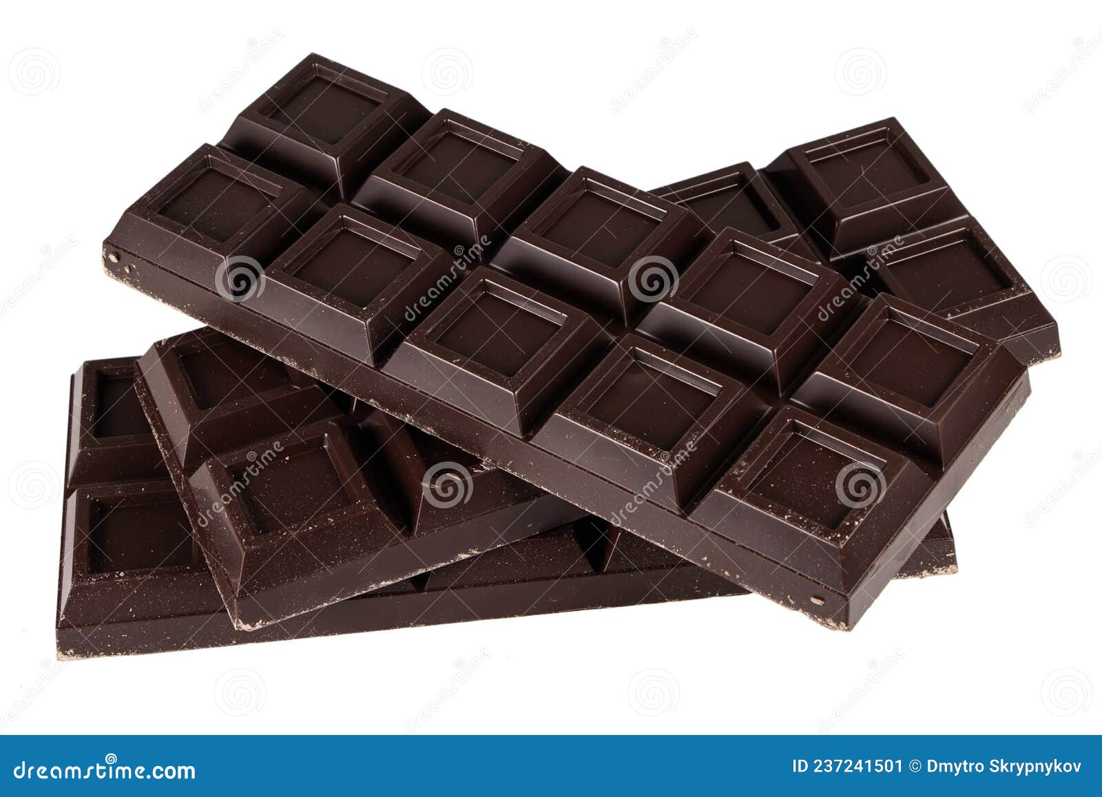 Three Black Chocolate Bars Isolated on White Background Stock Image ...