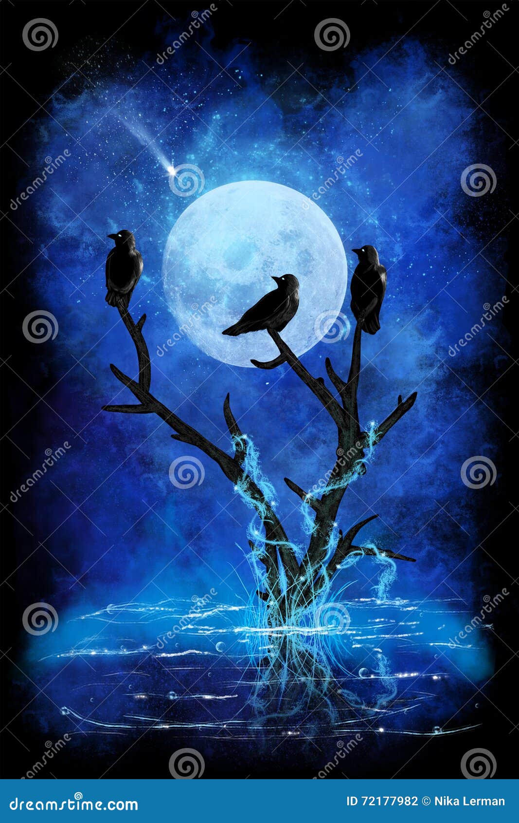 Three black crows stock illustration. Illustration of birds - 72177982