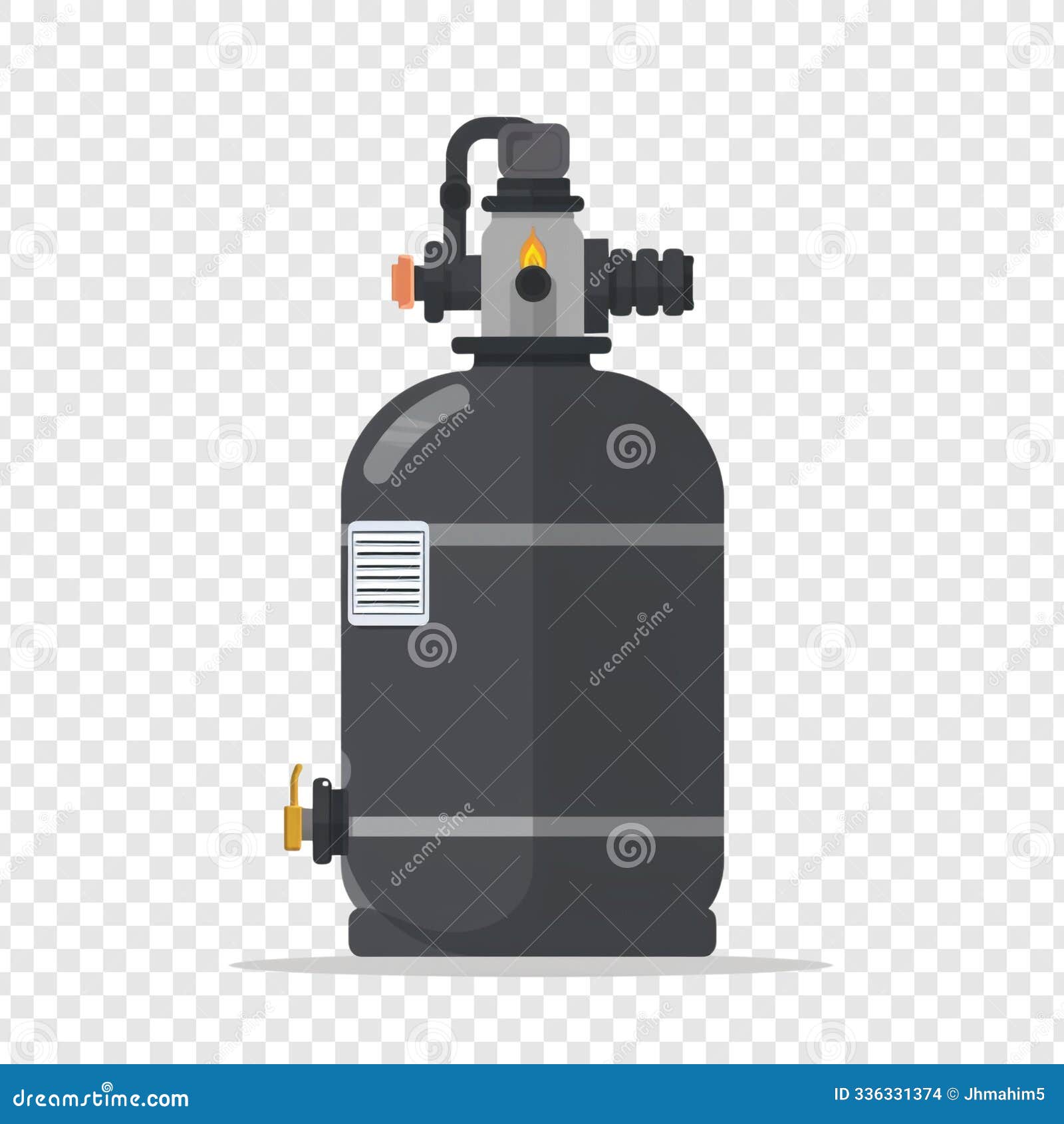 Three Black Cylinders with Red and White Stripes the Cylinders are Stacked on Top of Each Other ...