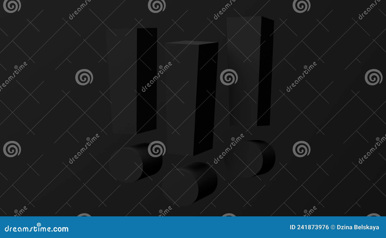 Three Black Exclamation Marks. Black Background Stock Illustration ...