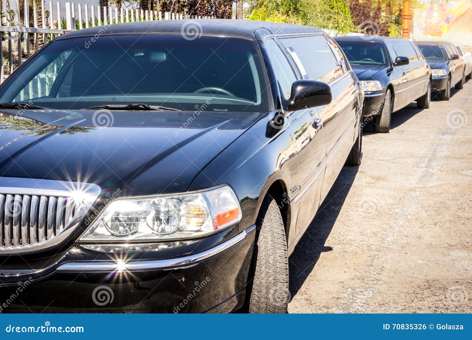 Three Black Limousines in a Row. Stock Photo - Image of success ...